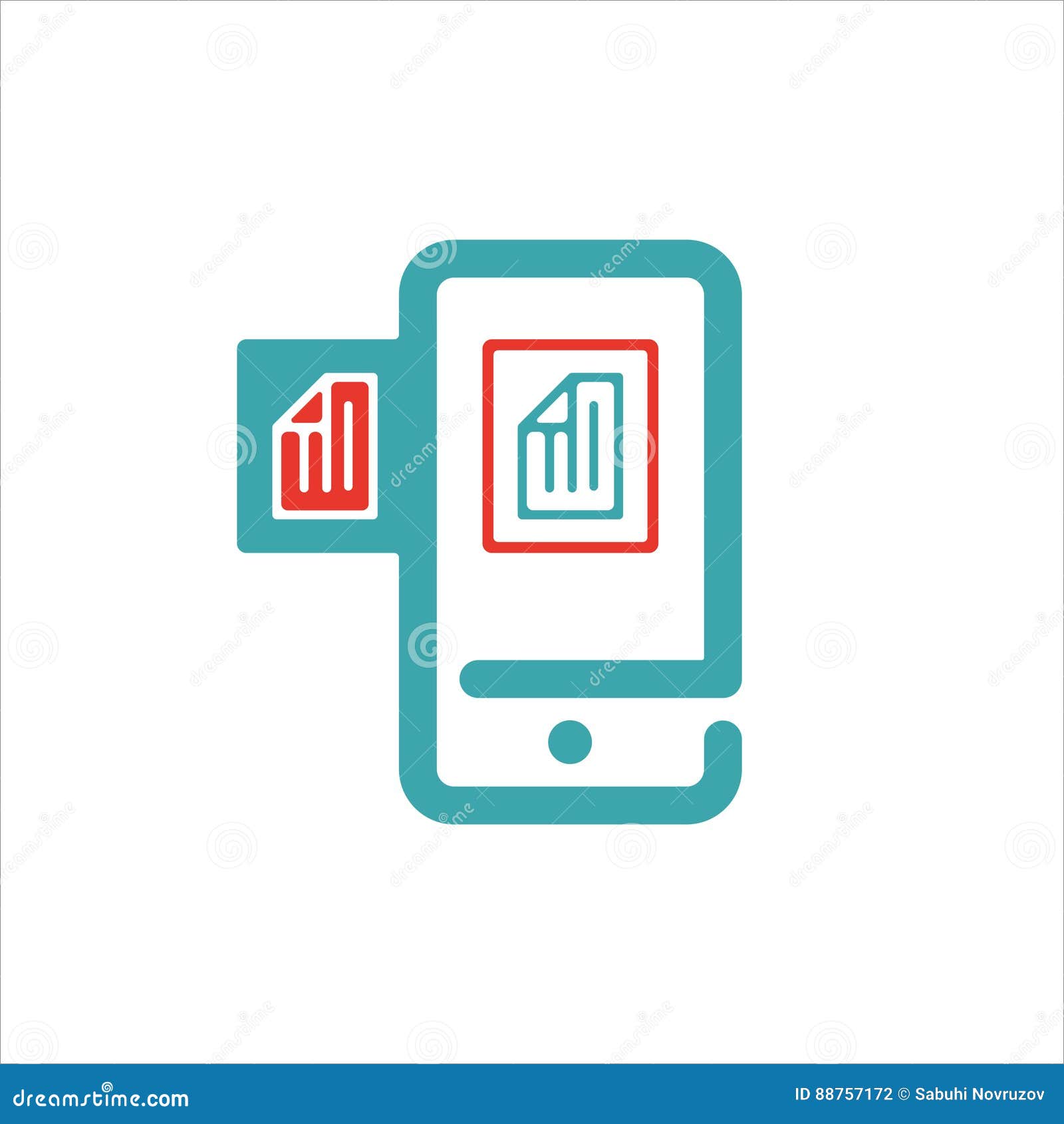 Document Files Icon on Smartphone Screen Vector Illustration. Stock ...