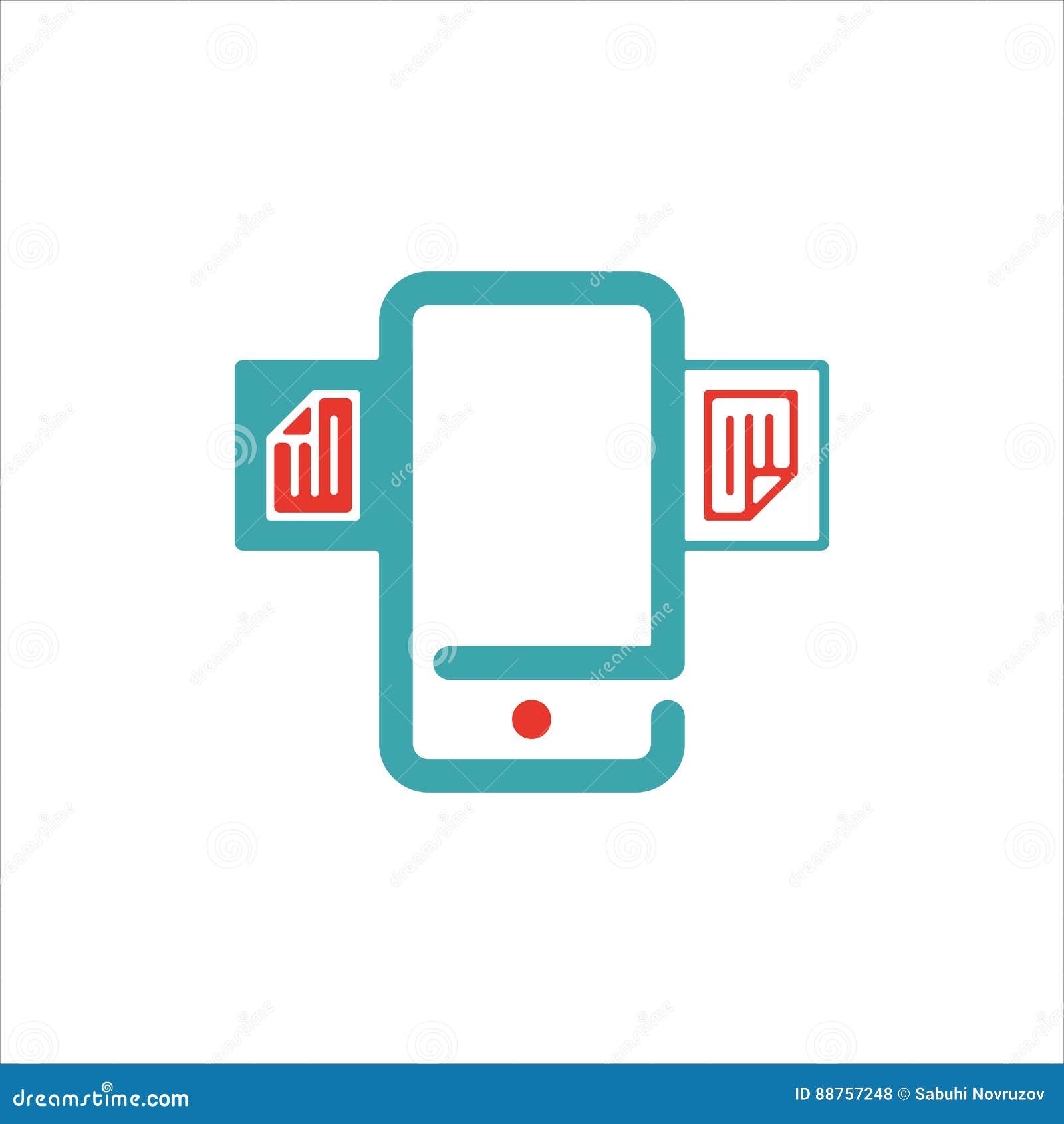 Document Files Icon on Smartphone Screen Vector Illustration. Stock ...