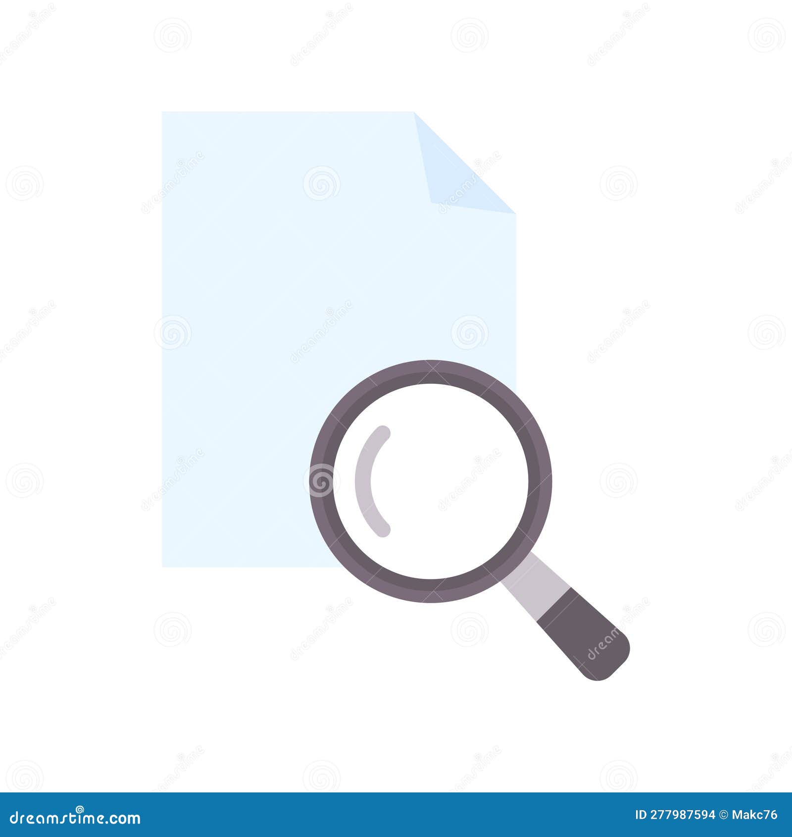 Document Finding Icon. Document with Magnifying Glass. Search File ...