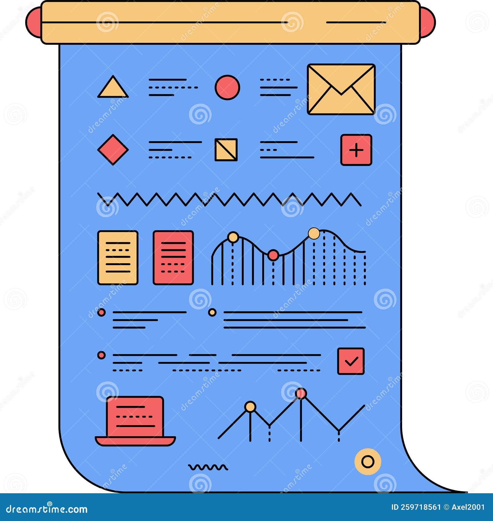 Document Flat Vector Icon Business Data Analysis Stock Vector ...