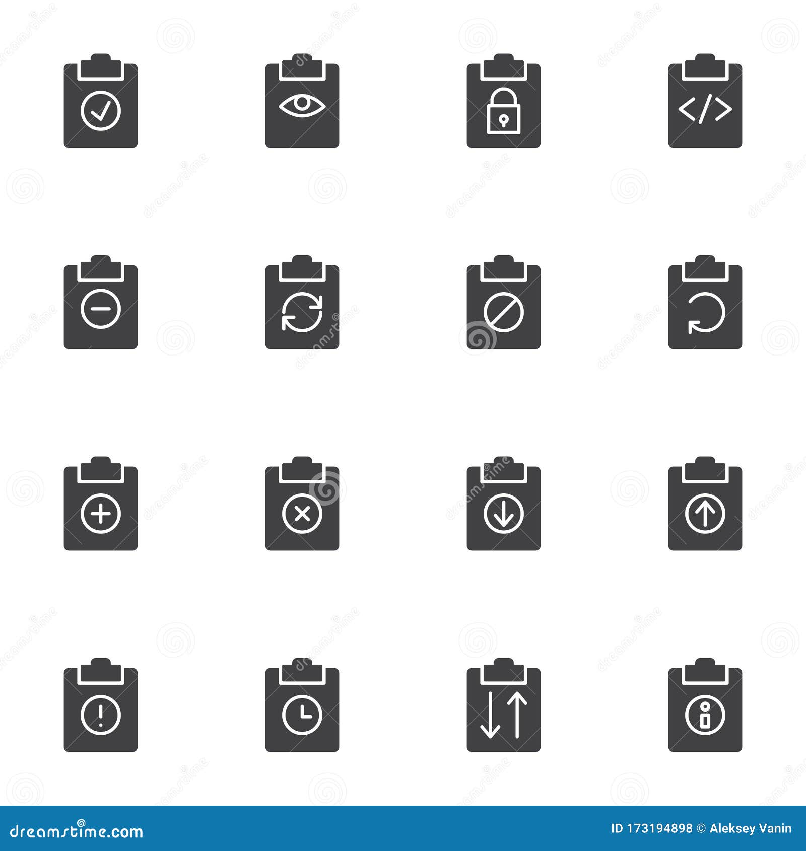 Document Flow Vector Icons Set Stock Vector - Illustration of flow ...
