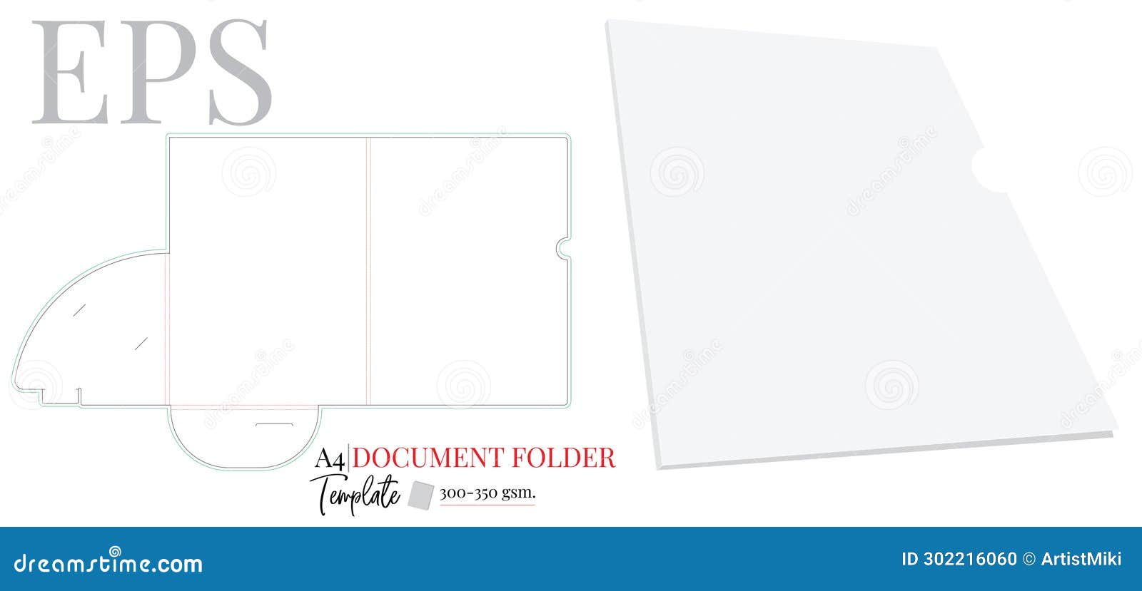Document Folder Template A4 Stock Vector - Illustration of card, folder ...