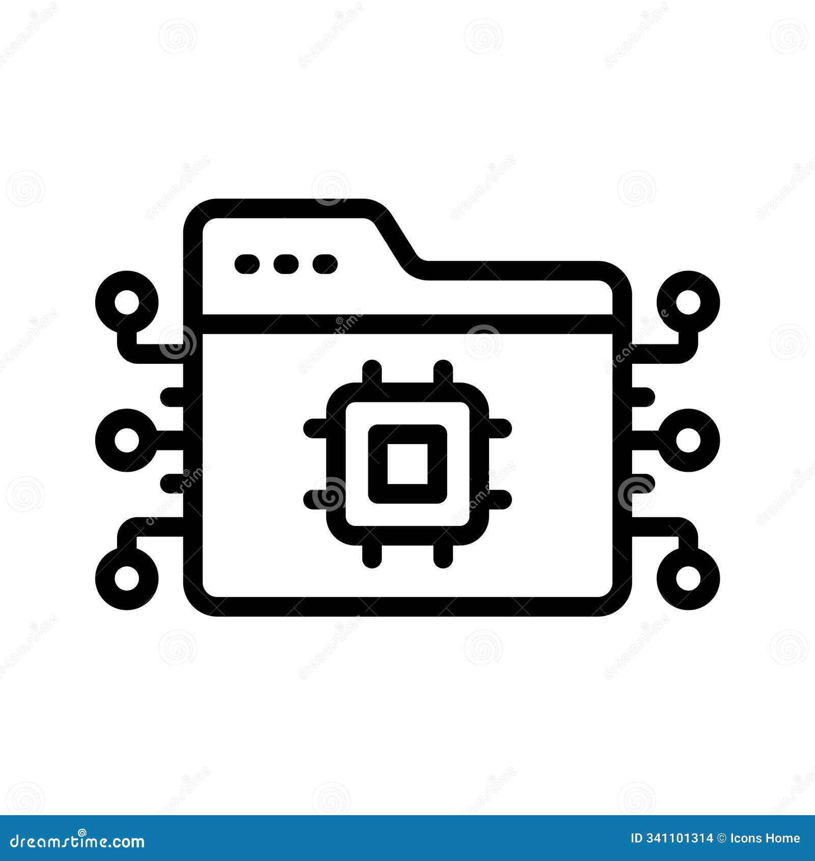 A Document Folder with AI Nodes, Concept Icon of Document Management ...