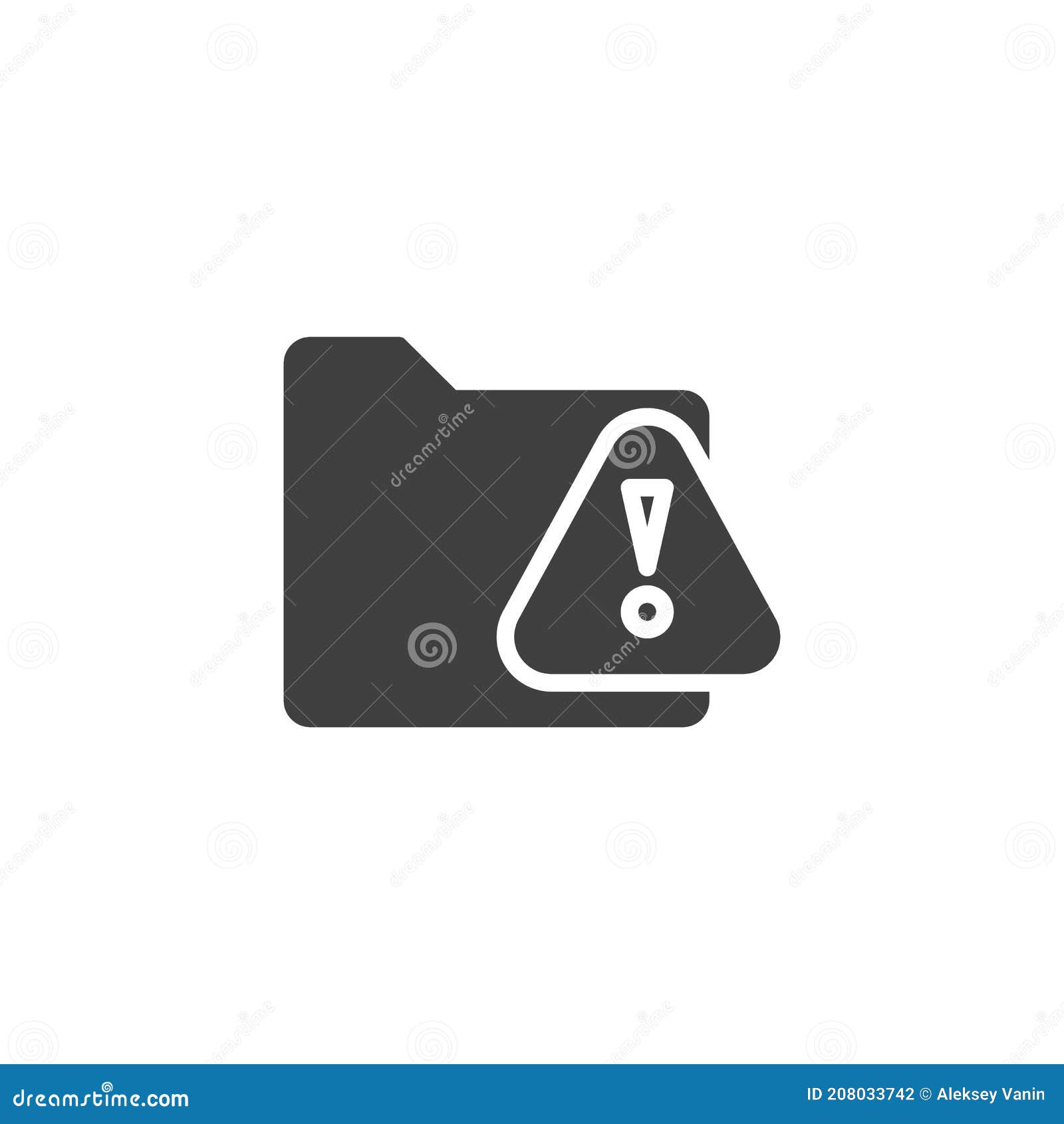 Document Folder Alert, Notification Vector Icon Stock Vector ...