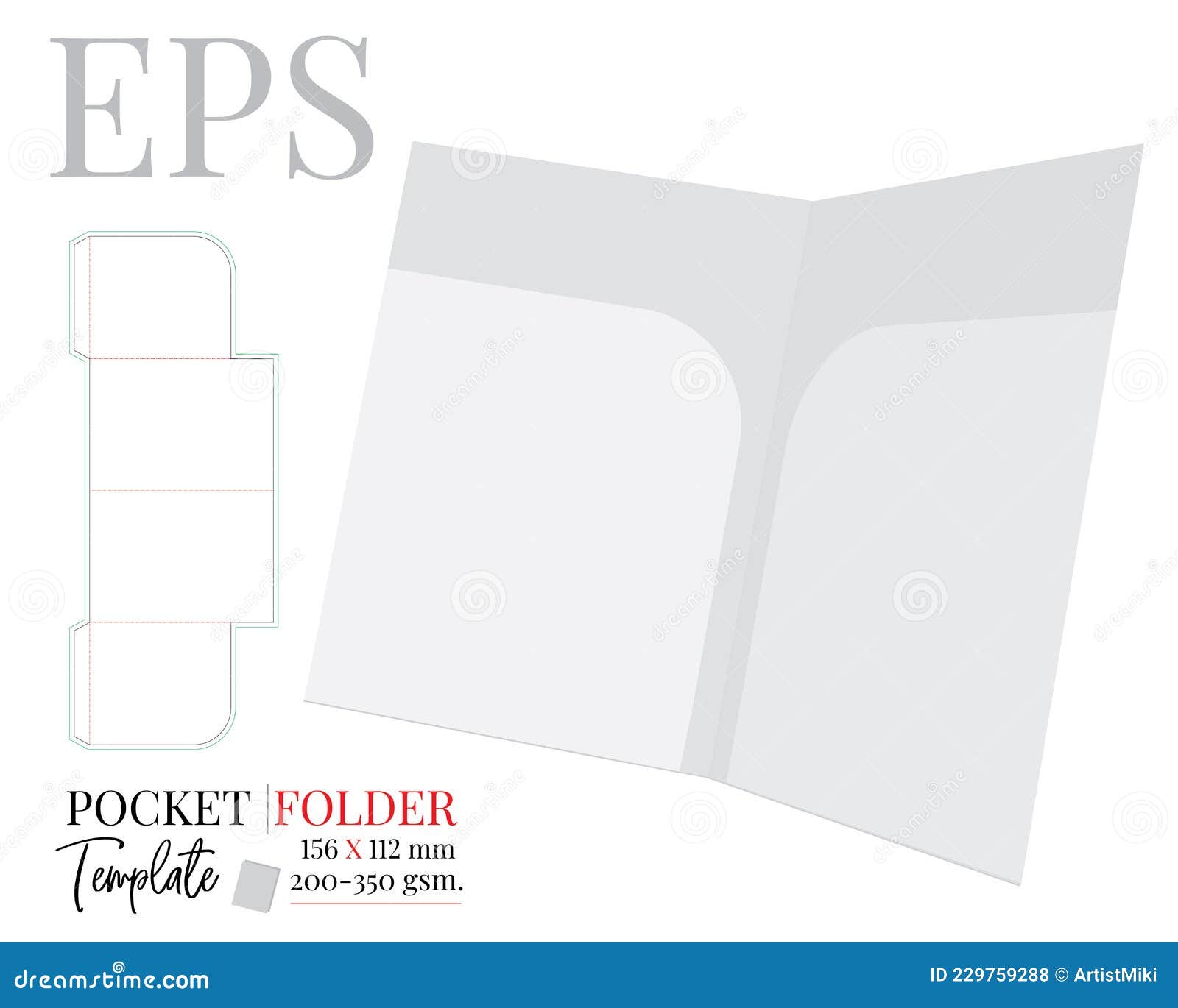 Document Folder Die Cut Template Stock Vector - Illustration of letter ...