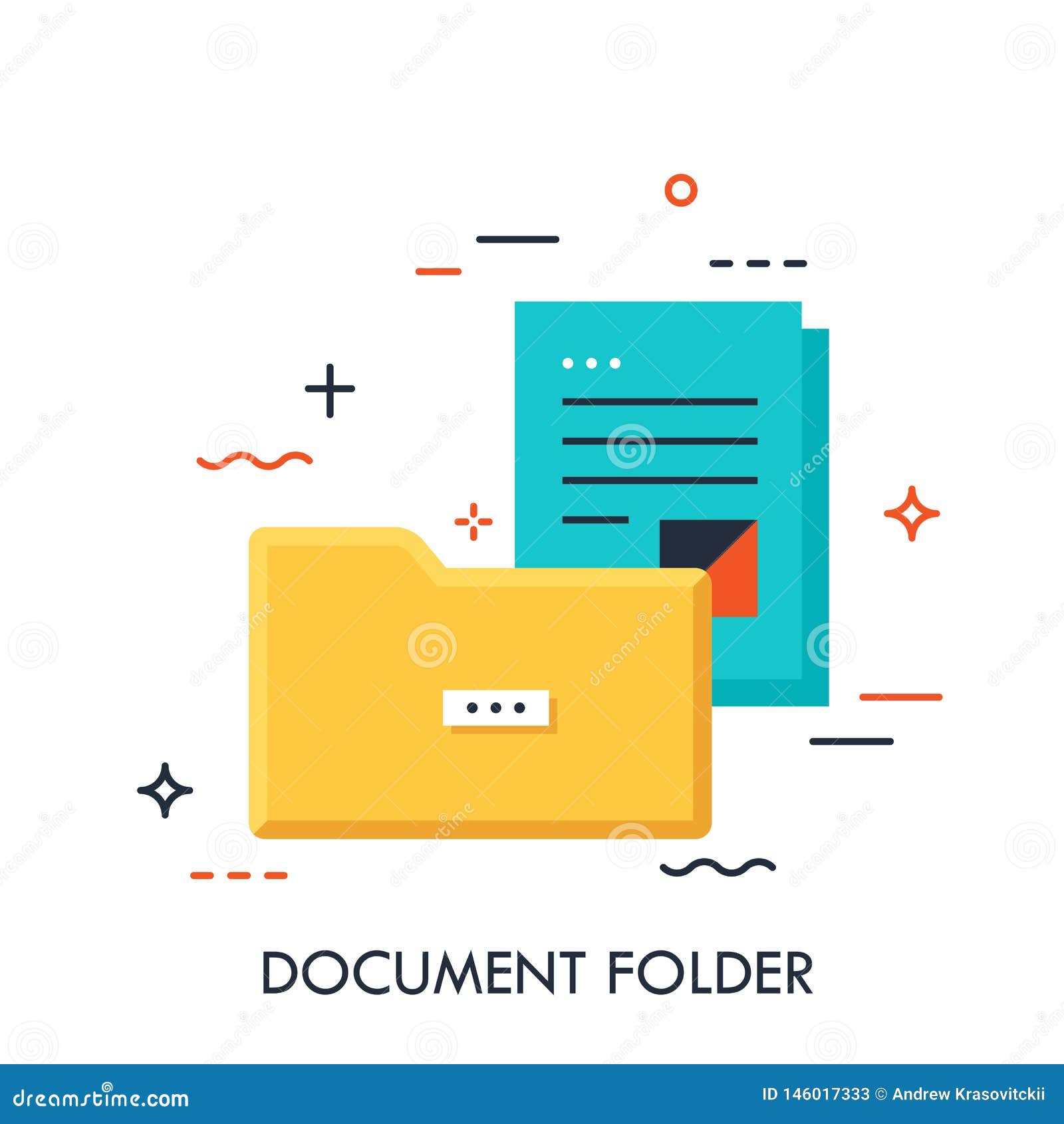 Document Folder, Flat Design Unusual Banner, Usage for E-mail ...