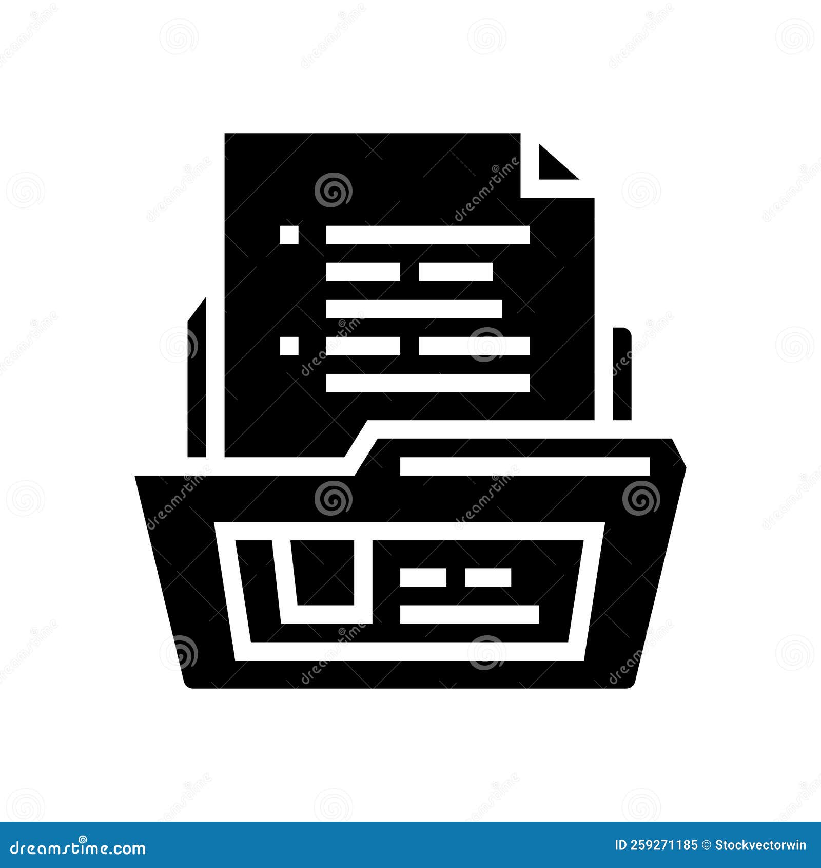Document Folder Glyph Icon Vector Illustration Stock Illustration ...