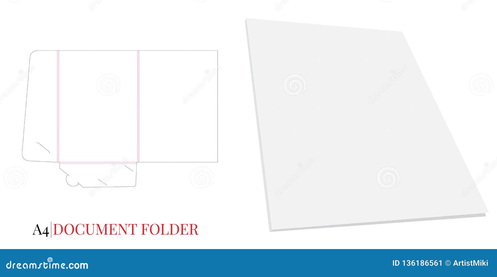 Document Folder, Gusset Folder A4. Vector with Die Cut Layers Stock ...