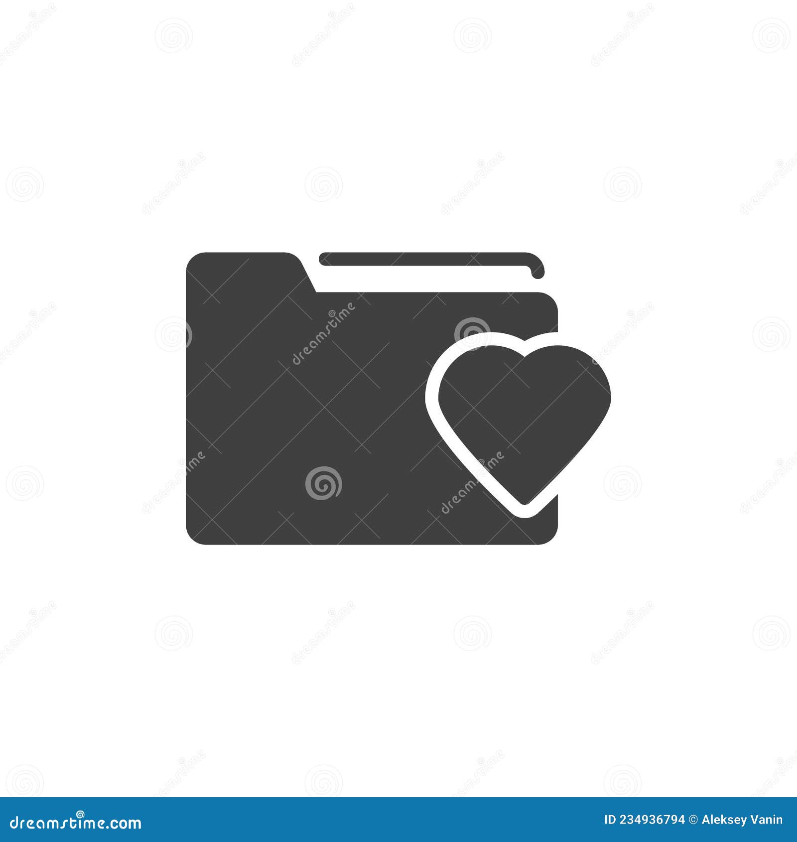 Document Folder with Heart Vector Icon Stock Vector - Illustration of ...