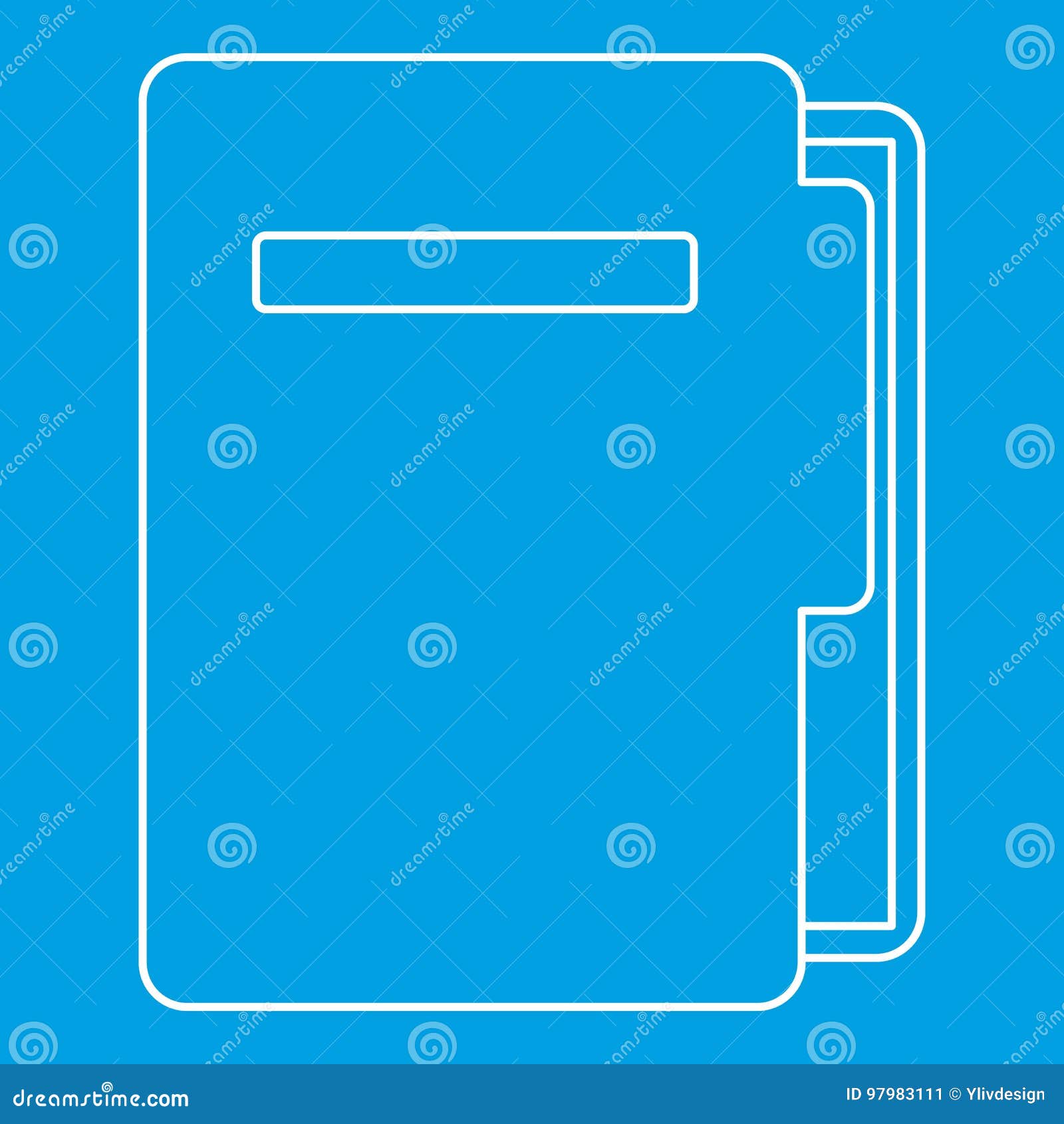 Document Folder Icon Outline Style Stock Vector Illustration Of