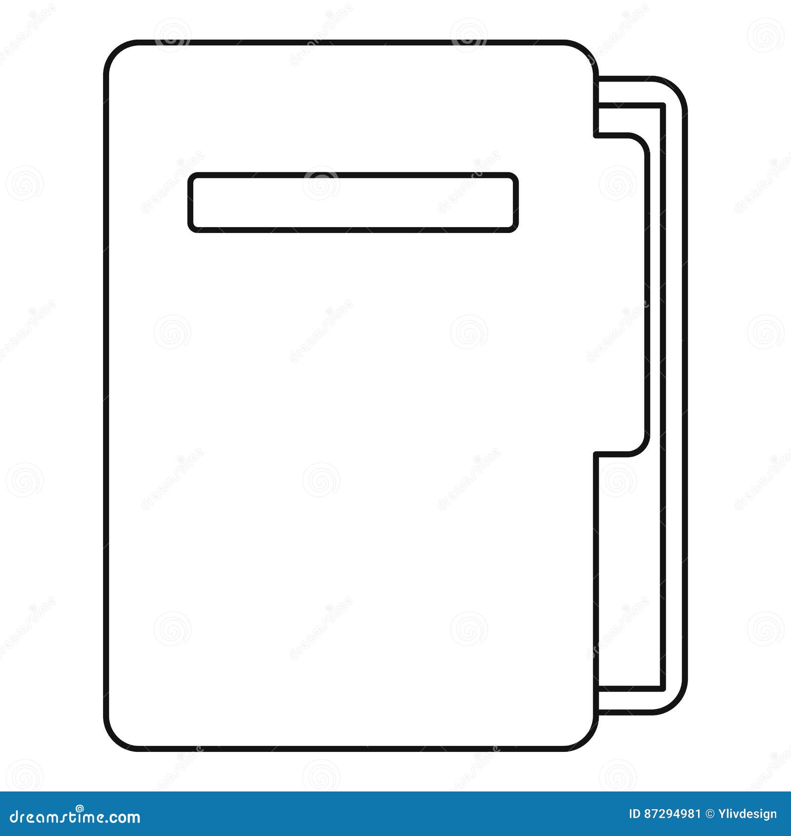 Document Folder Icon, Outline Style Cartoon Vector | CartoonDealer.com ...