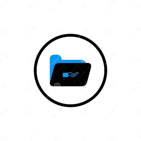 Document, Folder, Left, Previous Folder Icon in Circle Stock Vector ...