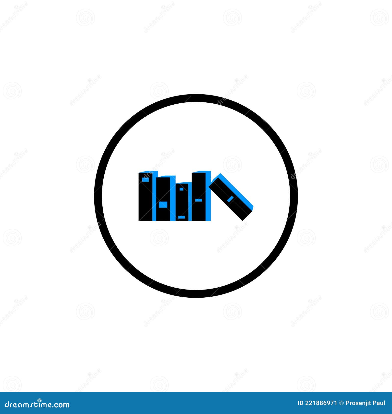 Document, Folder, Left, Previous Folder Icon in Circle Stock Vector ...