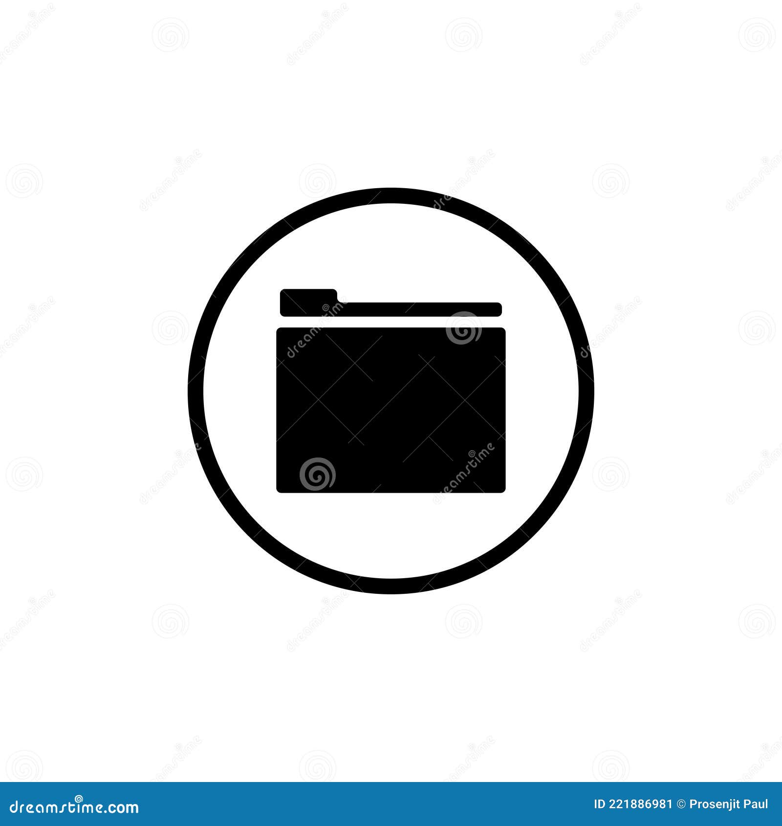 Document, Folder, Left, Previous Folder Icon in Circle Stock Vector ...
