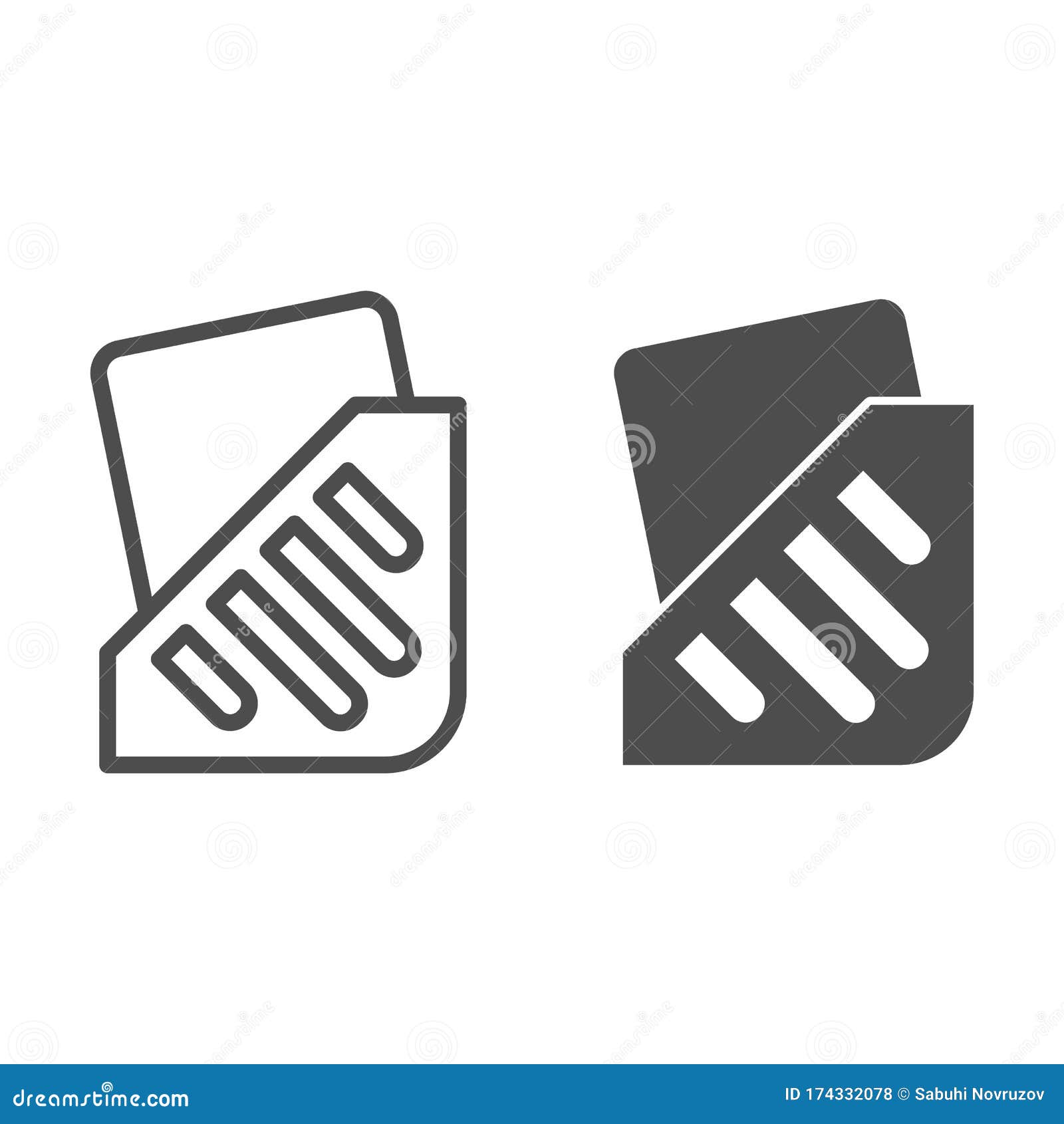 Document Folder Line and Solid Icon. Standing Case with Paper Symbol ...