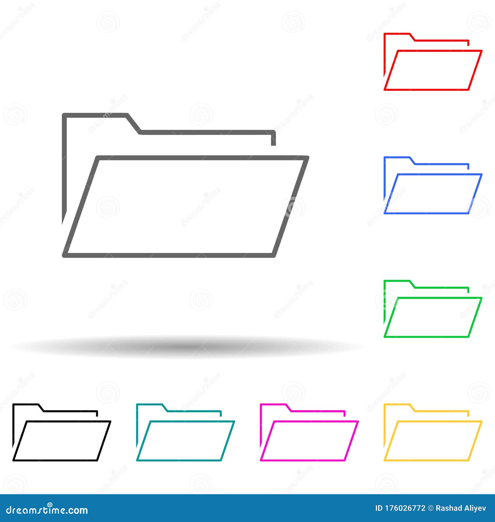 Document Folder Multi Color Set Icon. Simple Thin Line, Outline Vector ...
