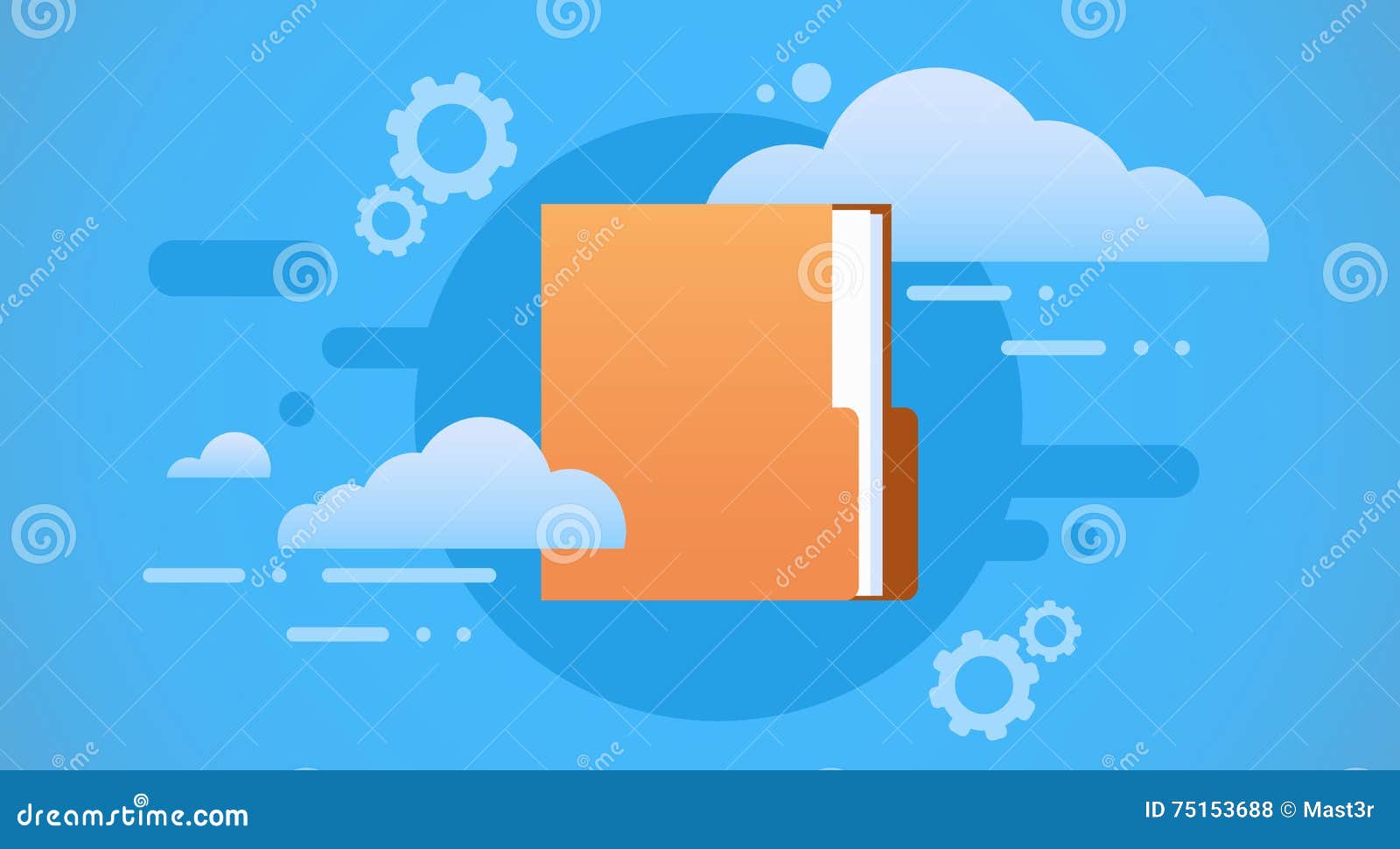 Document Folder Save Cloud Database Stock Vector - Illustration of ...