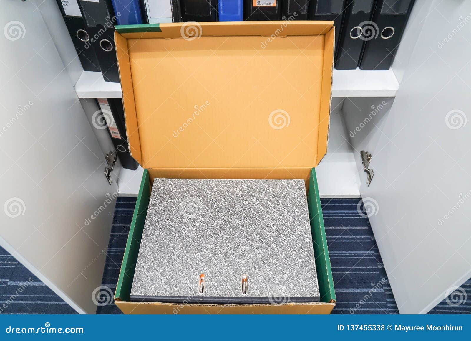 Document Folder in Storage Box for Keep in Office Cabinet Stock Photo ...
