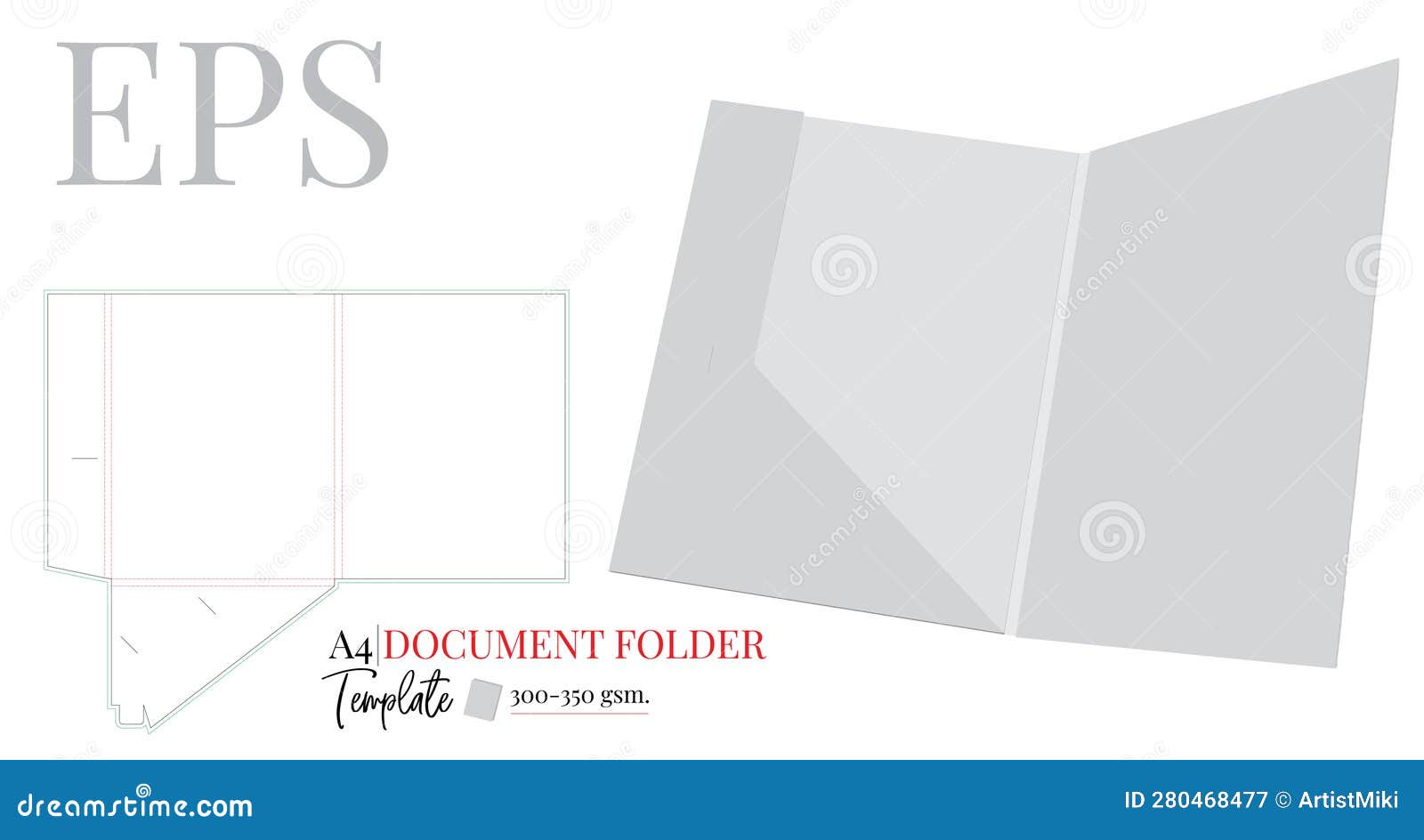 Document Folder Template A4 Stock Vector - Illustration of brand, blank ...