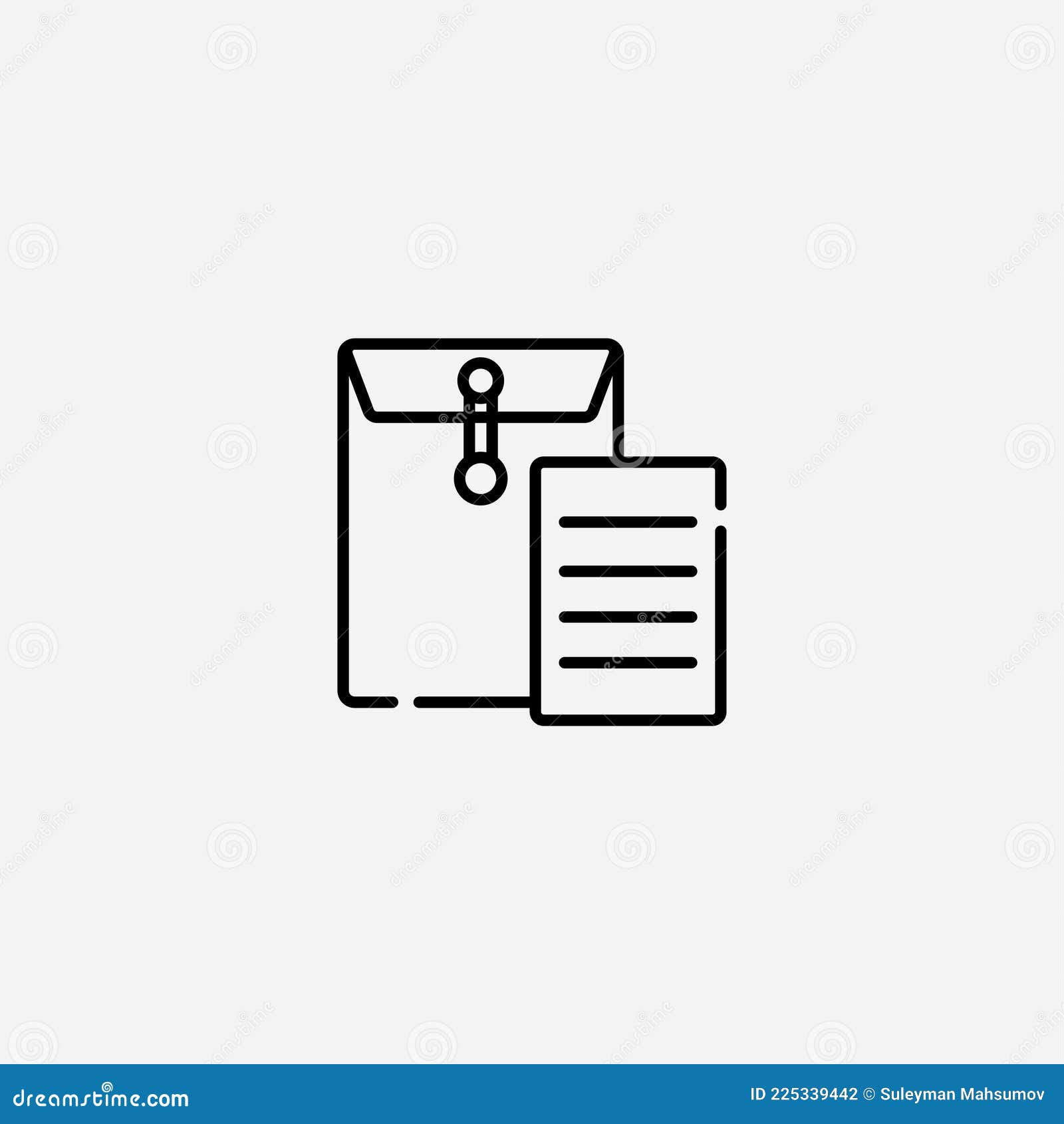 Document Folder Vector Icon Sign Symbol Stock Vector - Illustration of ...