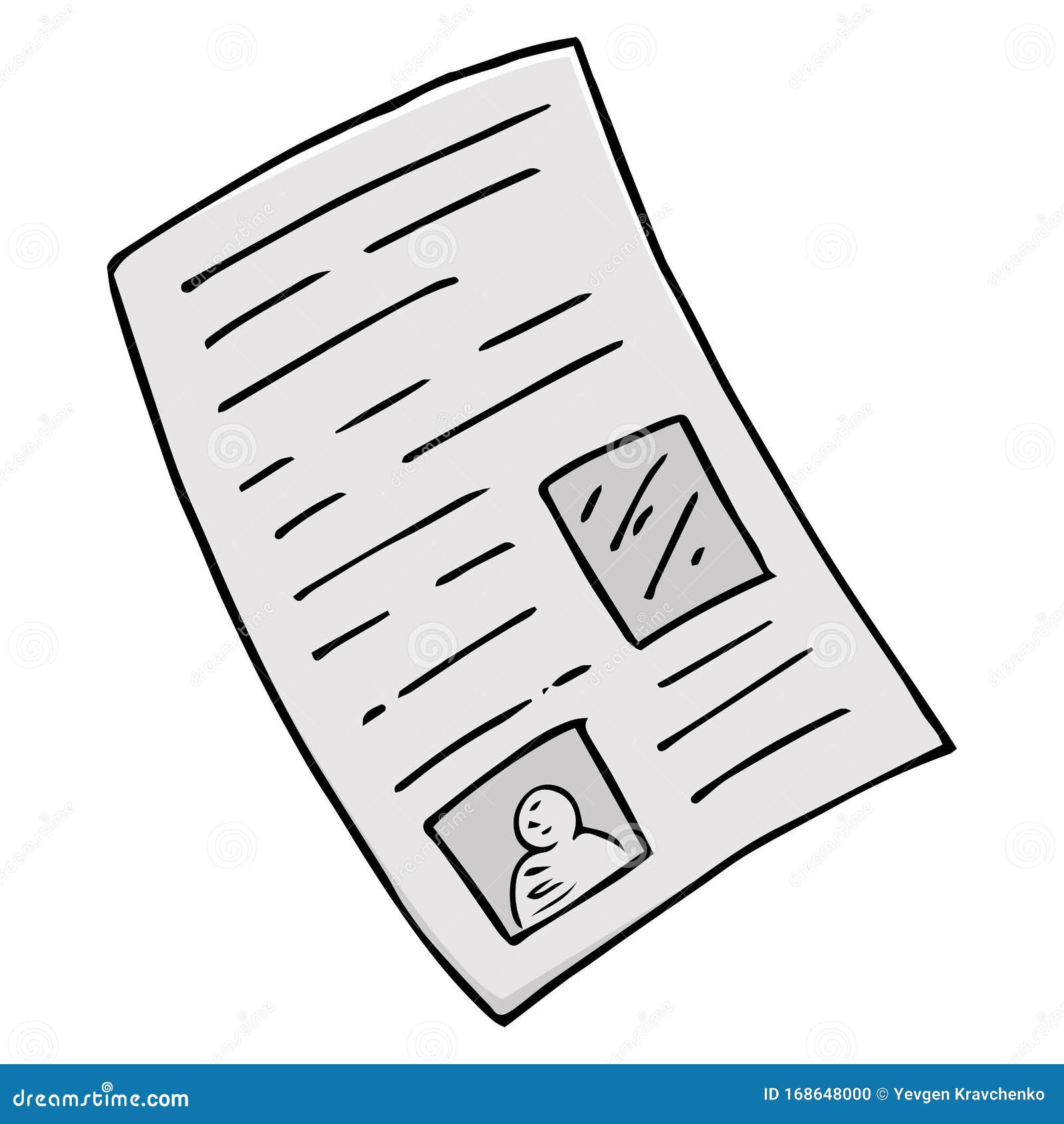 Document, Form, Sheet of Paper with Text, Icon. Vector Illustration ...