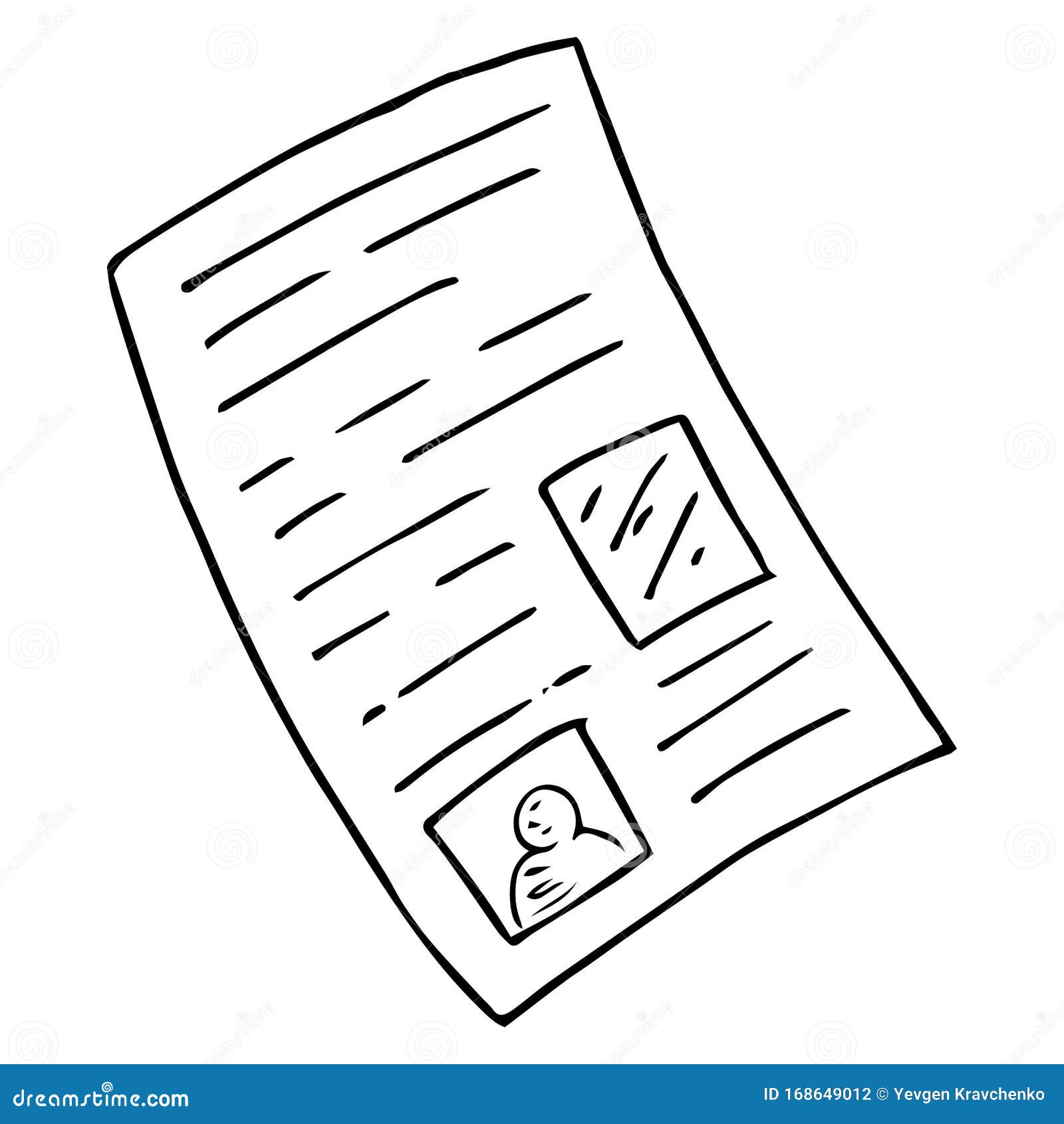 Document, Form, Sheet of Paper with Text, Icon. Vector Illustration ...