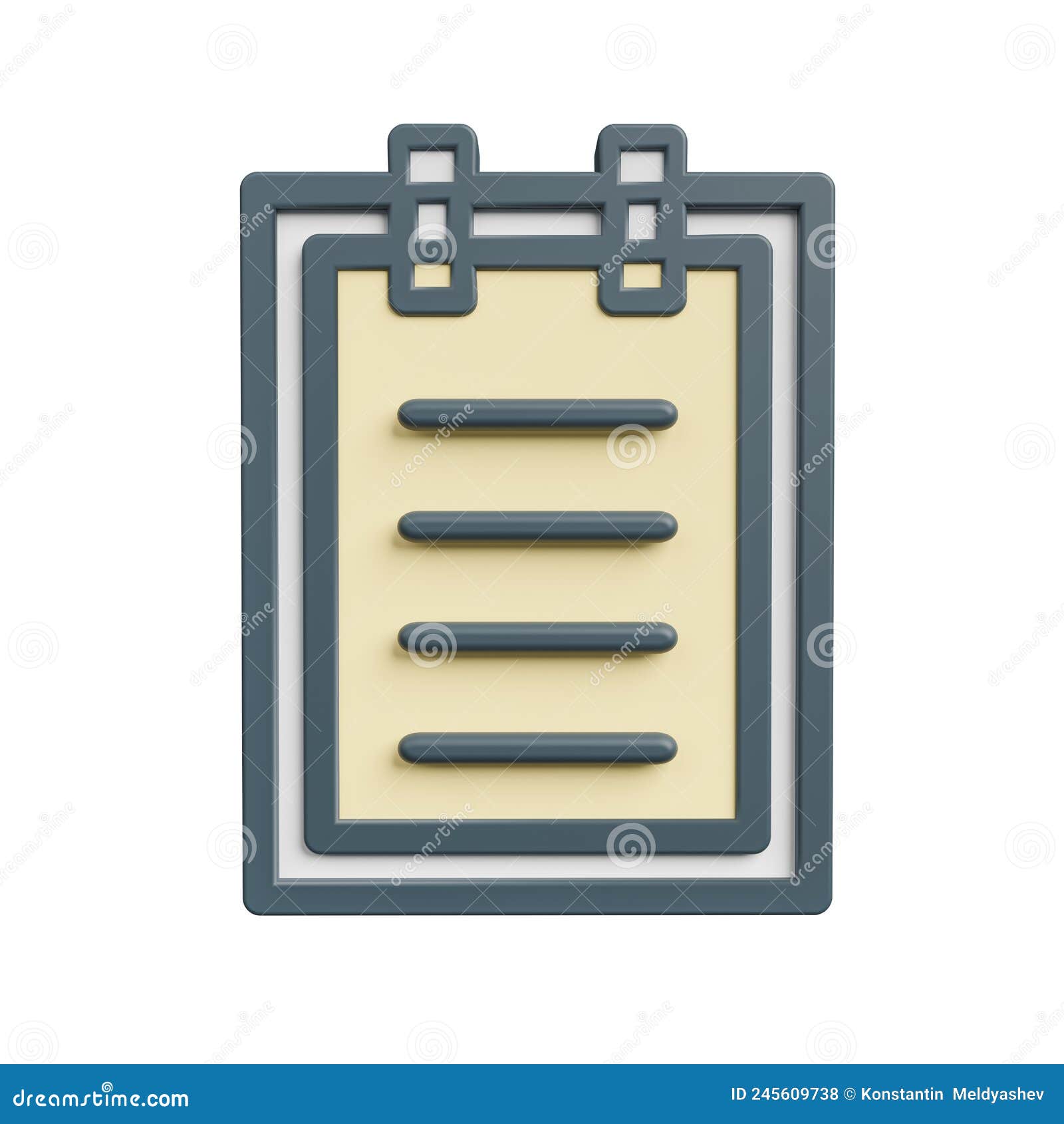 Document Front View 3d Icons Render Illustration Stock Illustration ...