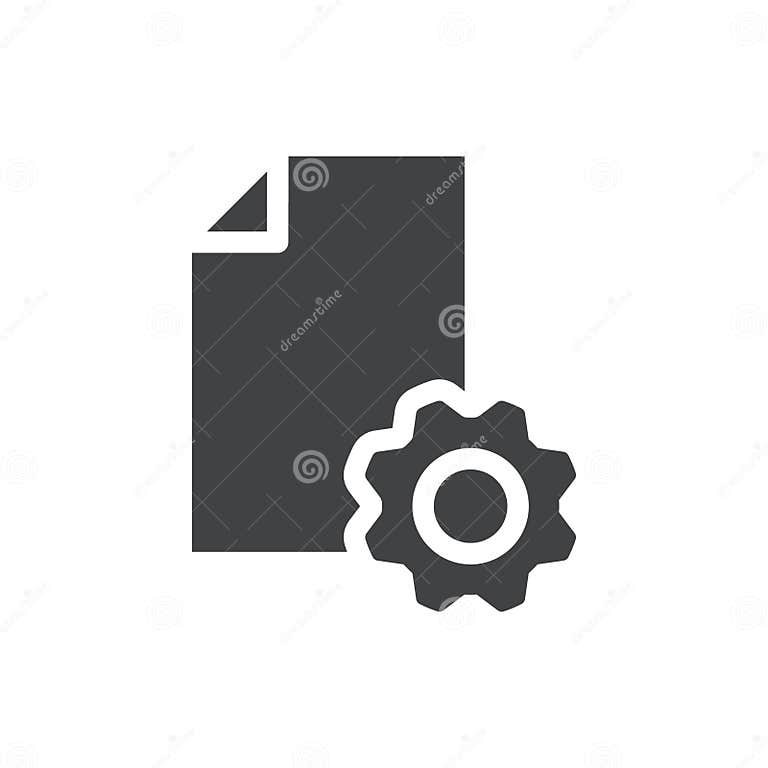 Document and Gear Simple Vector Symbol Stock Vector - Illustration of ...