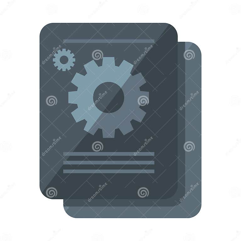 Document with a Gear, Symbolizing Settings, Configuration, or Technical Documentation. Ideal for ...