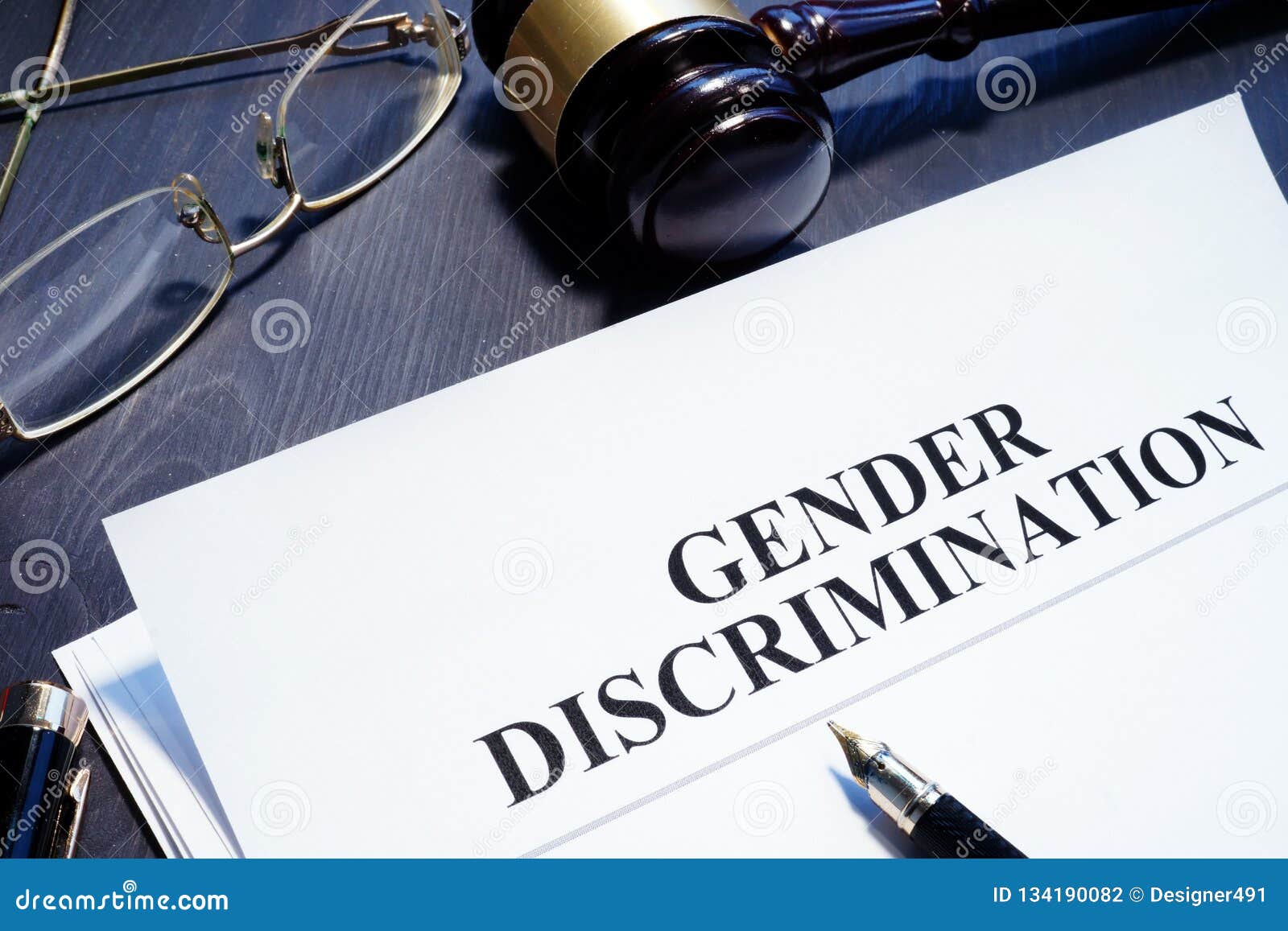 Document about Gender Discrimination and Gavel Stock Photo - Image of ...