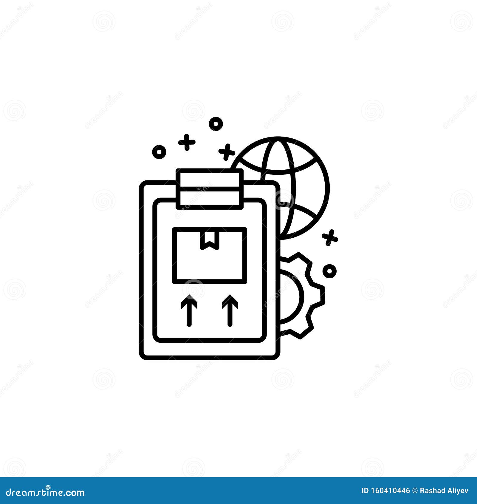 Document Global Gear Icon. Element of Manufacturing Stock Illustration ...