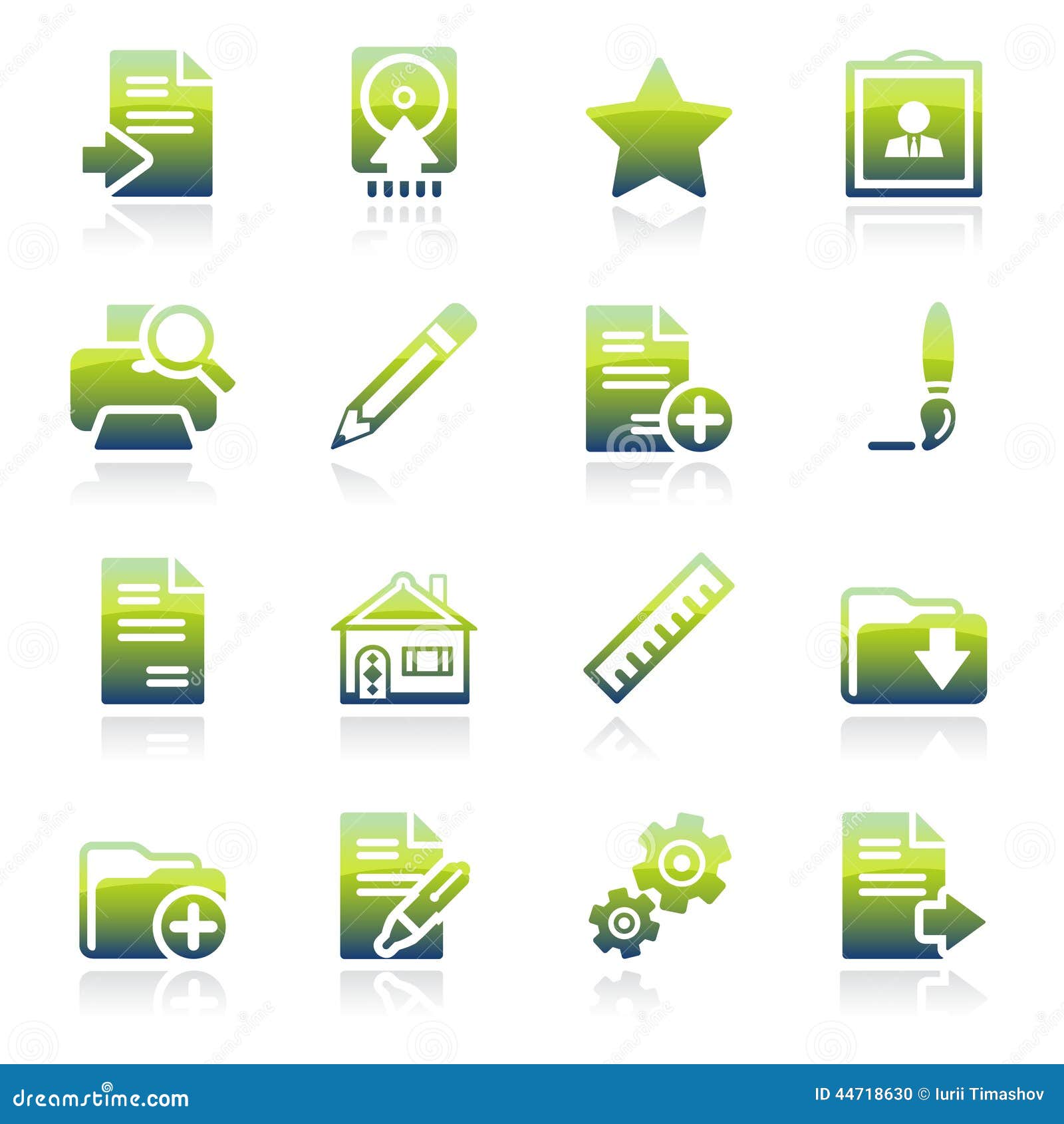 Document green icons. stock vector. Illustration of icon - 44718630