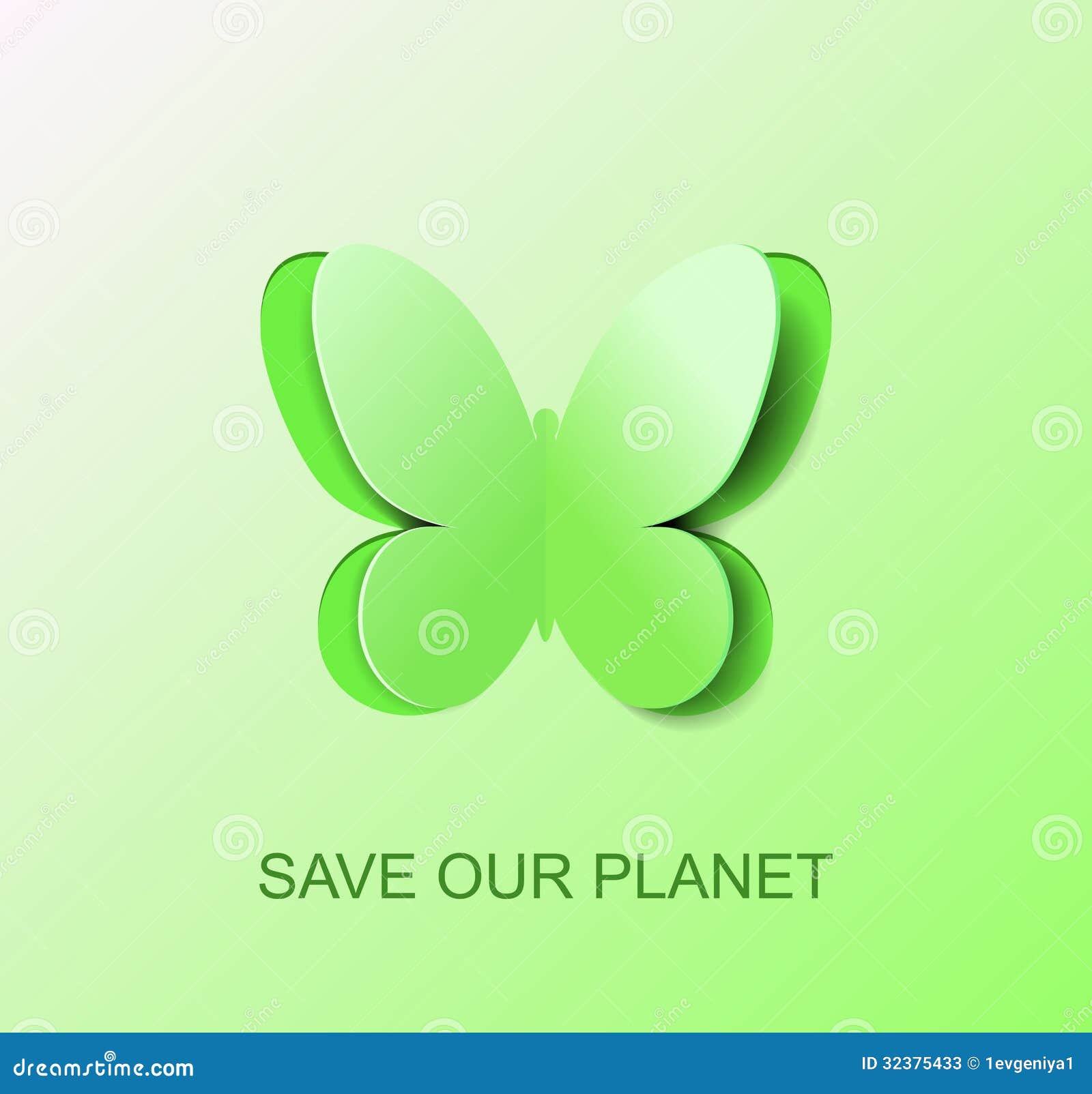 Document Groene Vlinder, Een Symbool Van Schoon Milieu. Vector ...