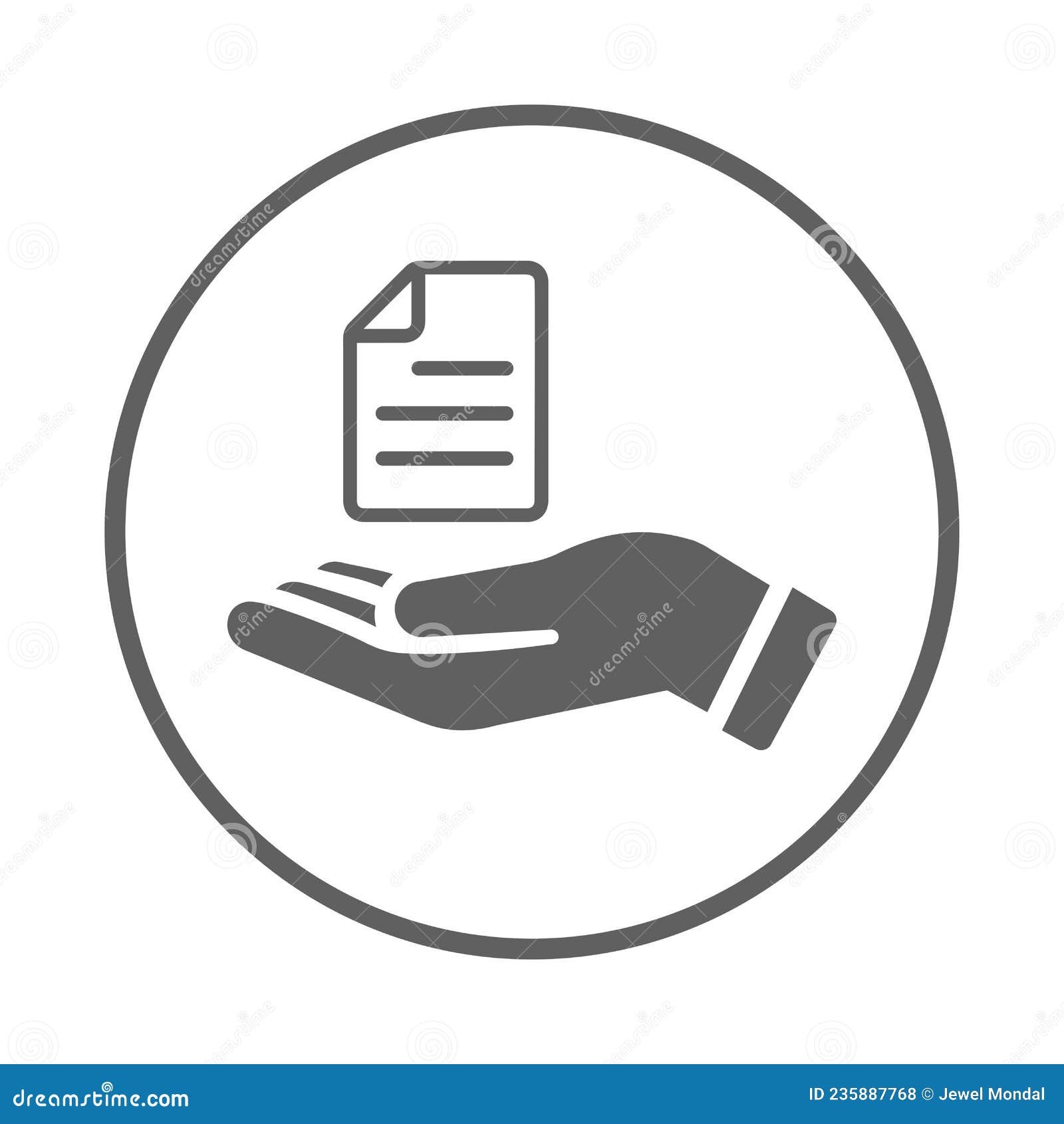 Document, Hand, File Icon. Gray Vector Sketch. Stock Vector ...