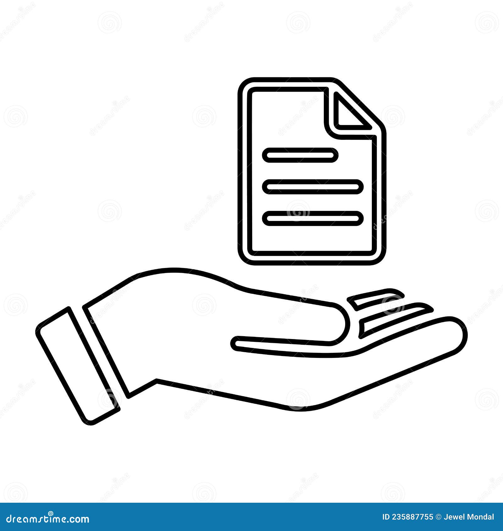 Document, Hand, File Outline Icon. Line Vector Design. Stock Vector ...