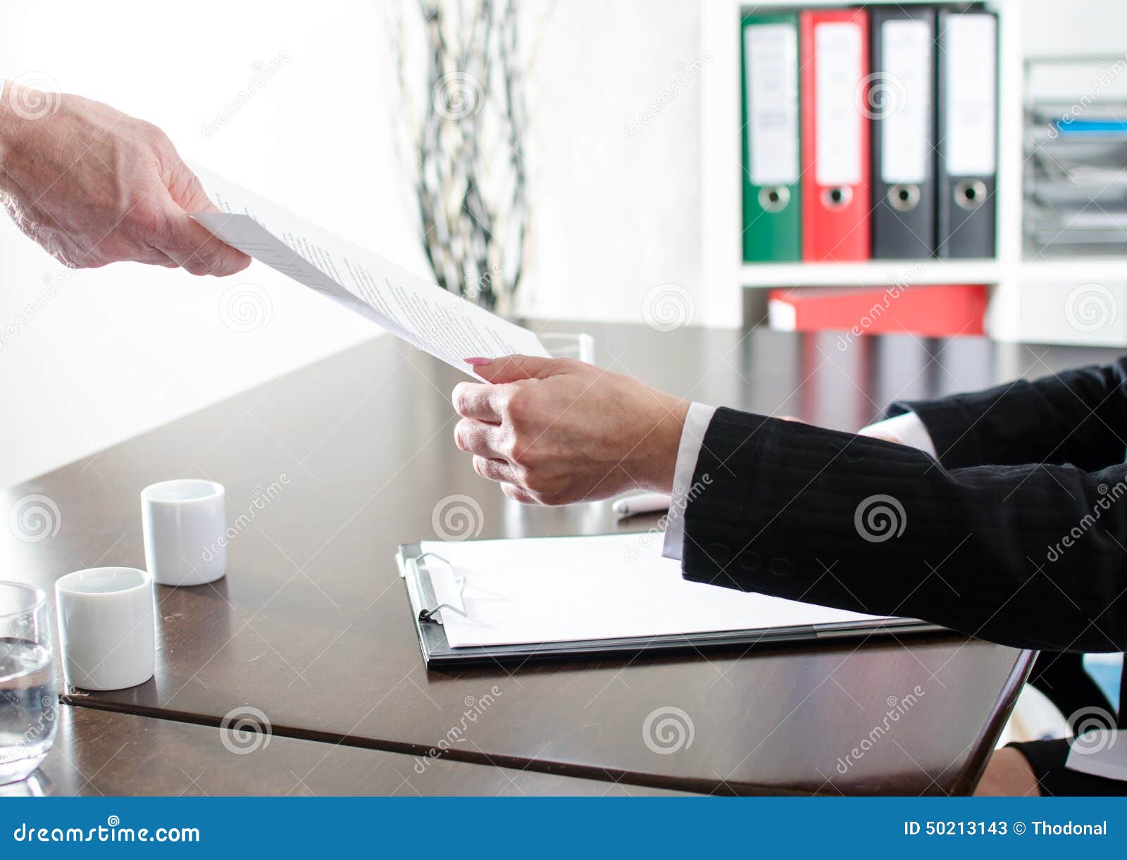 Document handing stock image. Image of office, documents - 50213143