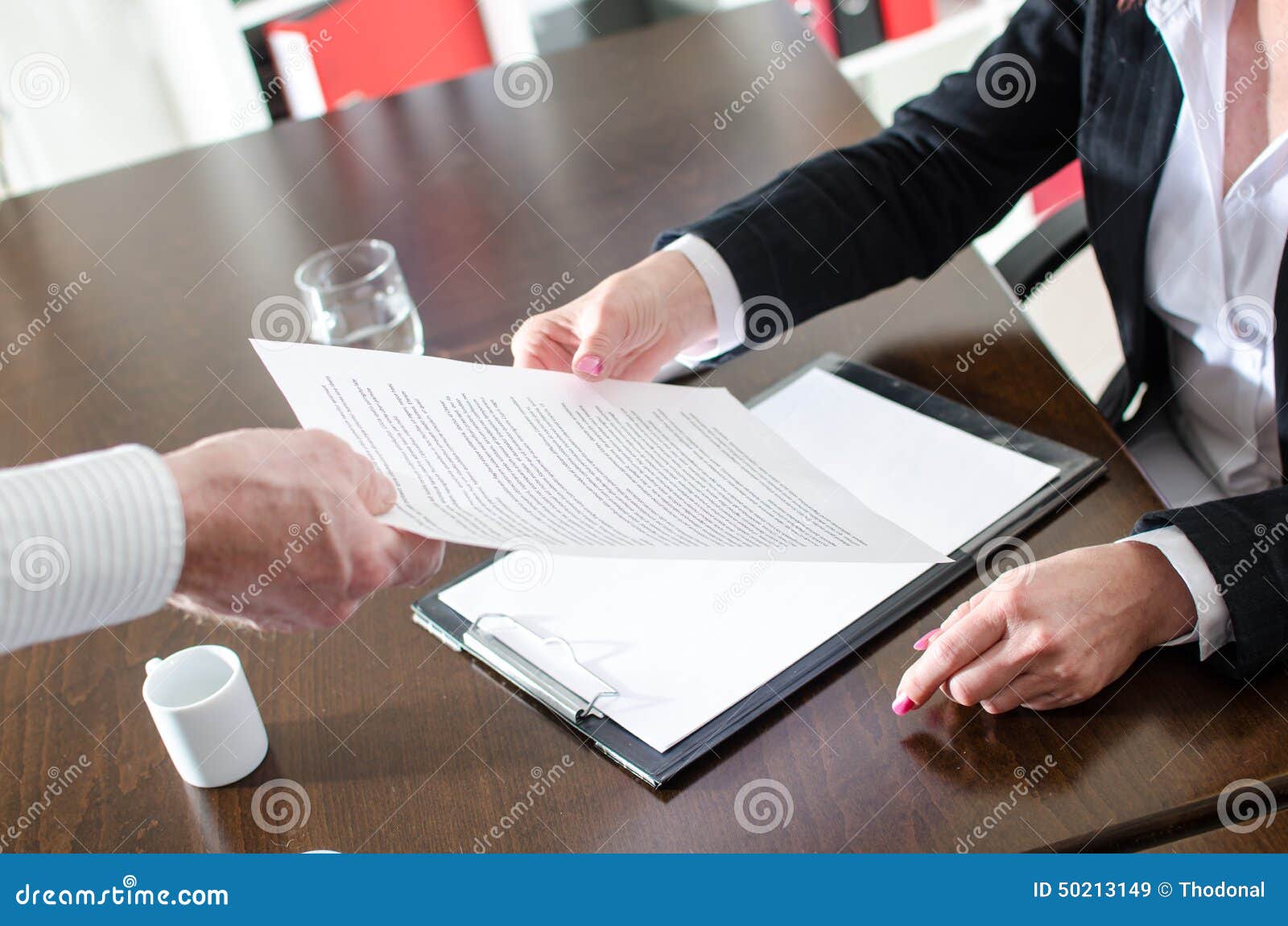 Document handing stock image. Image of proposal, desk - 50213149