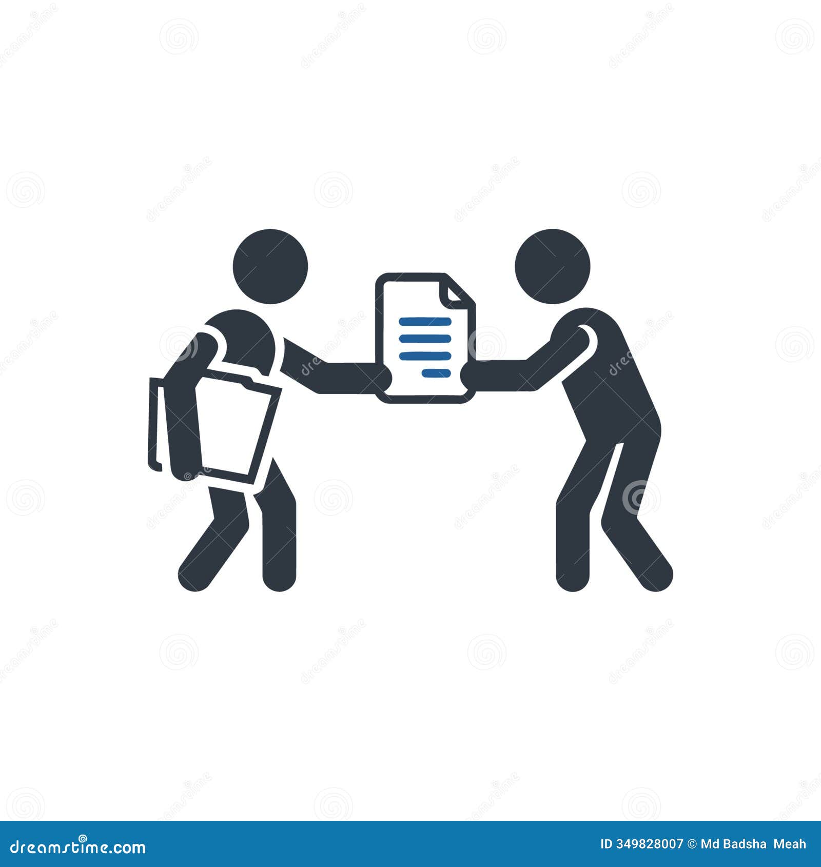 Document Handover Process Icon Cartoon Vector | CartoonDealer.com ...