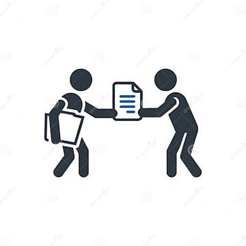 Document Handover Process Icon Stock Vector - Illustration of transfer ...