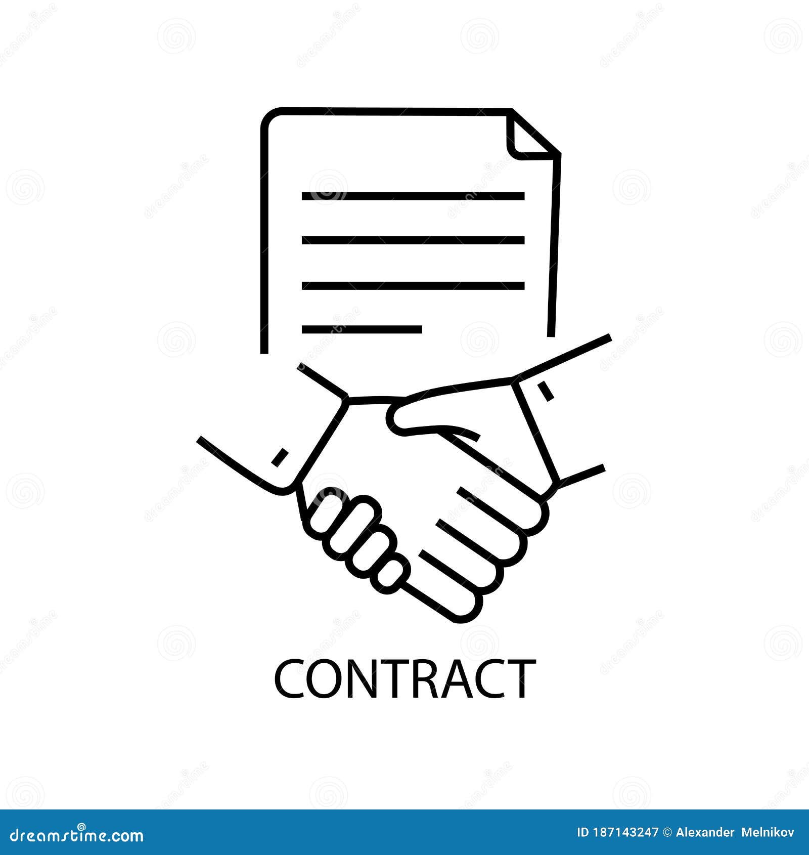 Document and Handshake Icon. Contract Icon Stock Illustration ...