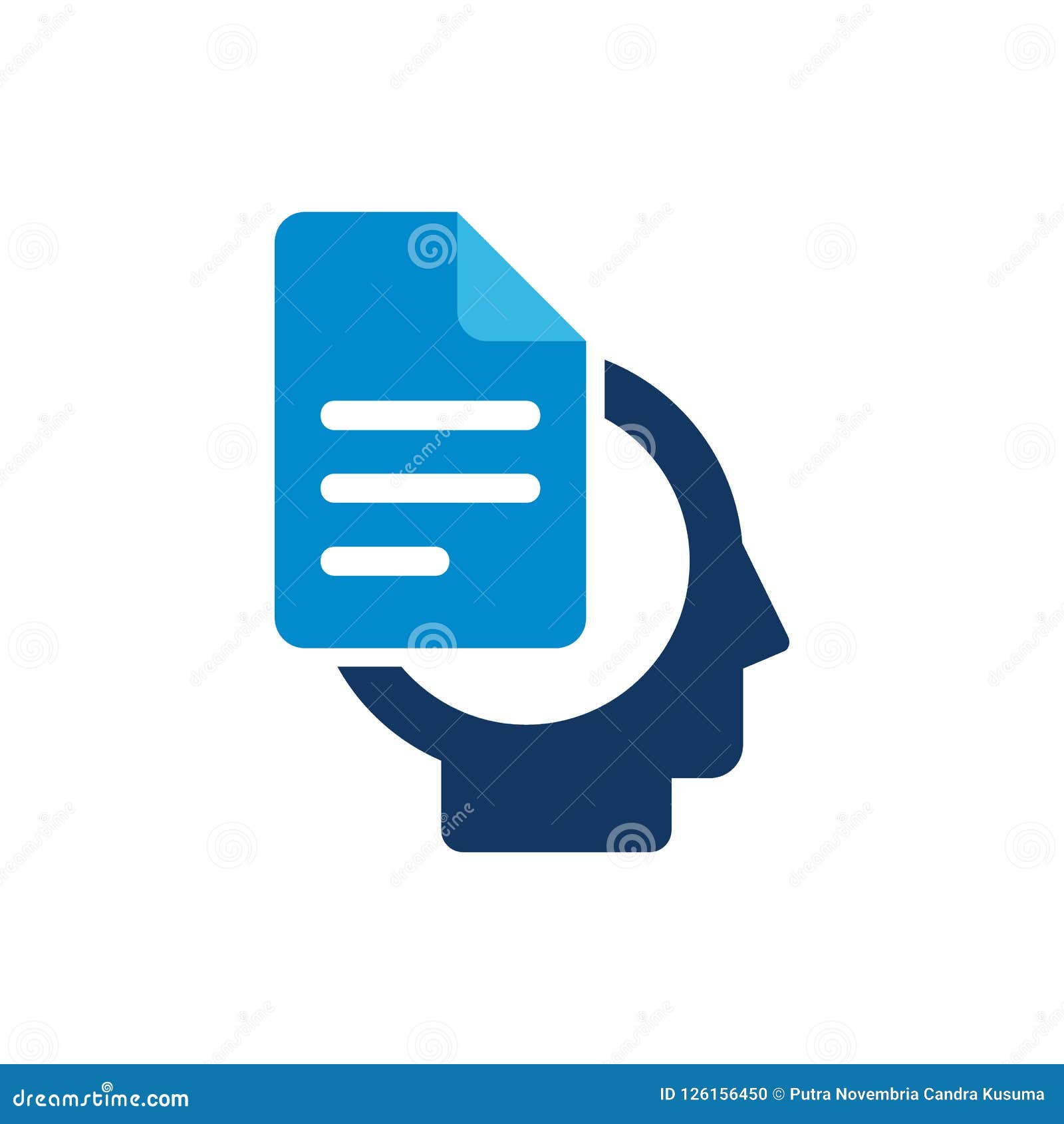 Document Head Logo Icon Design Stock Vector - Illustration of education ...