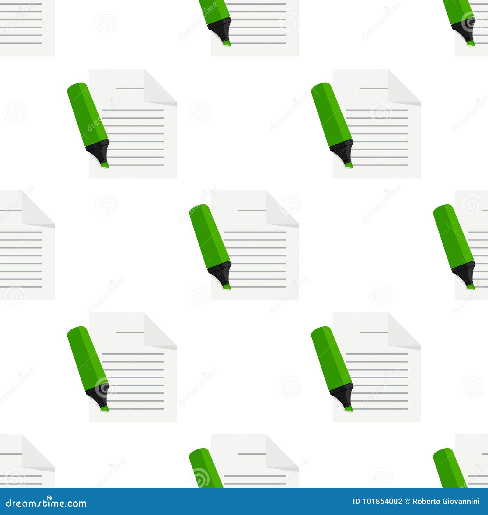 Document with Highlighter Seamless Pattern Stock Vector - Illustration ...