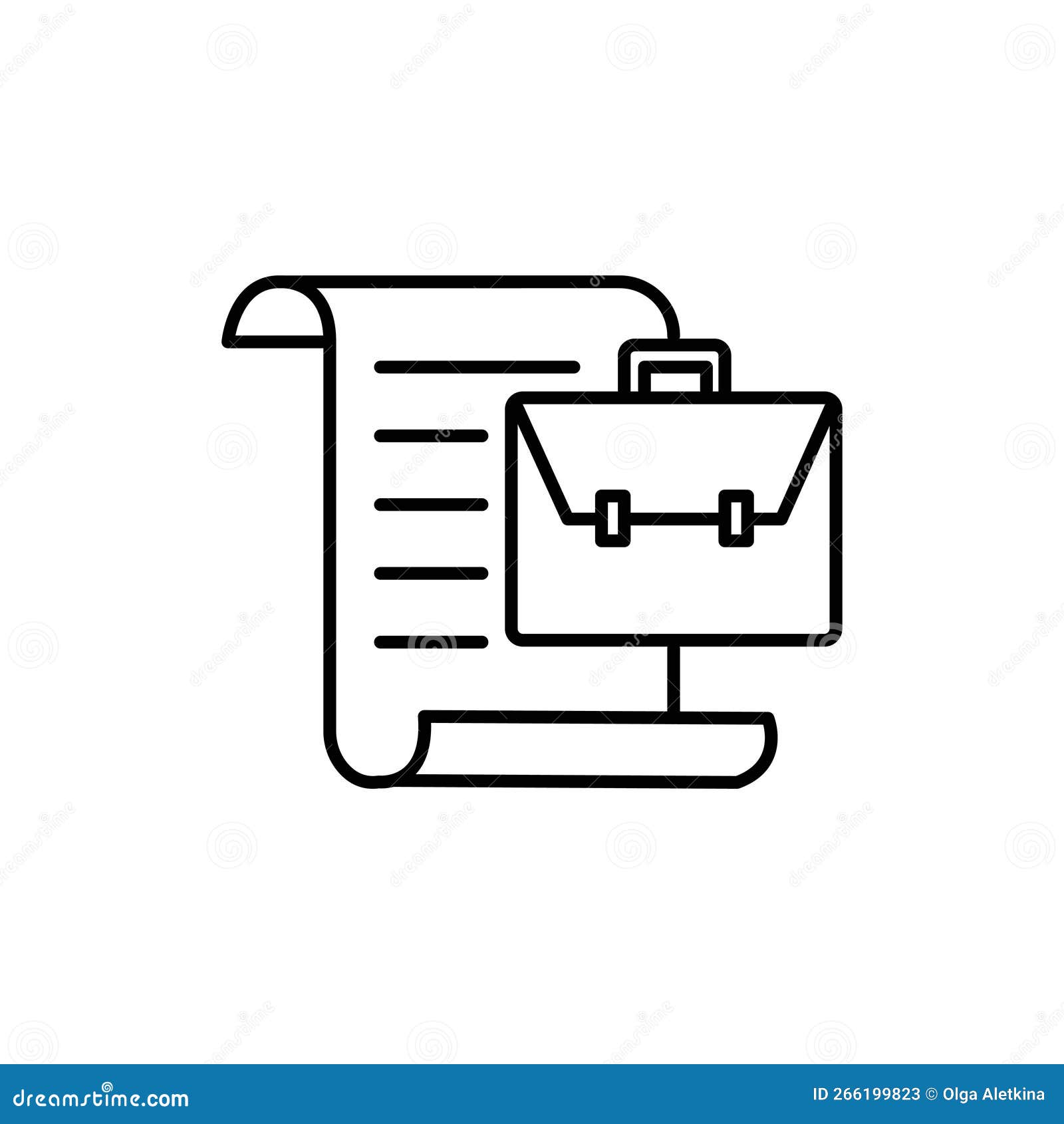 Work History Vector Line Icon. Countdown Time. Clock Sign. Id Card ...