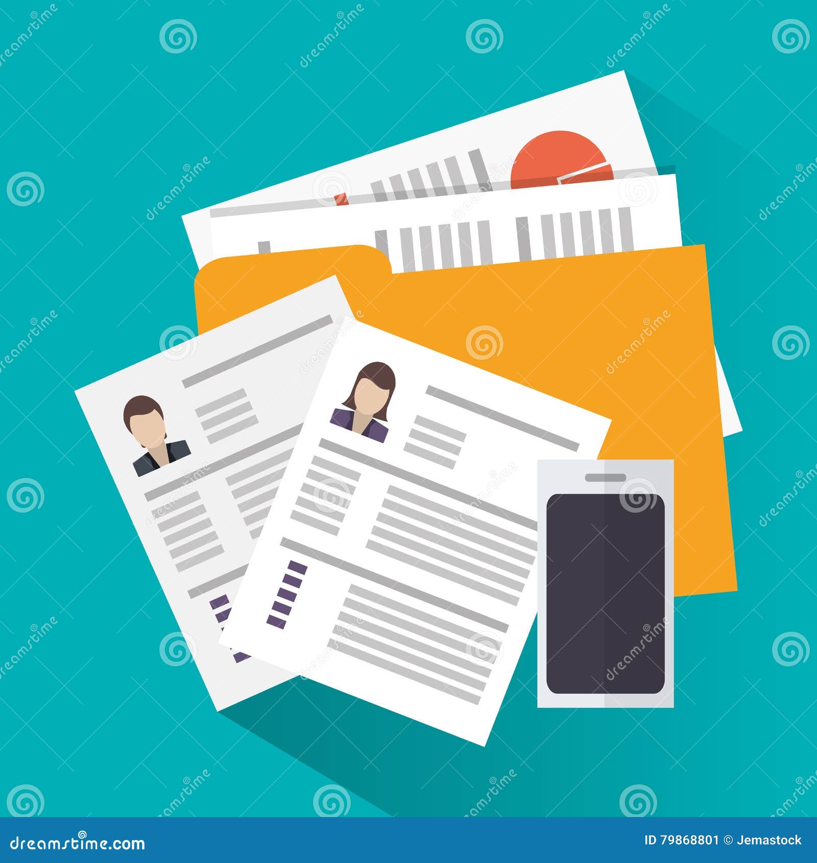 Document of Human Resources Concept Stock Illustration - Illustration ...