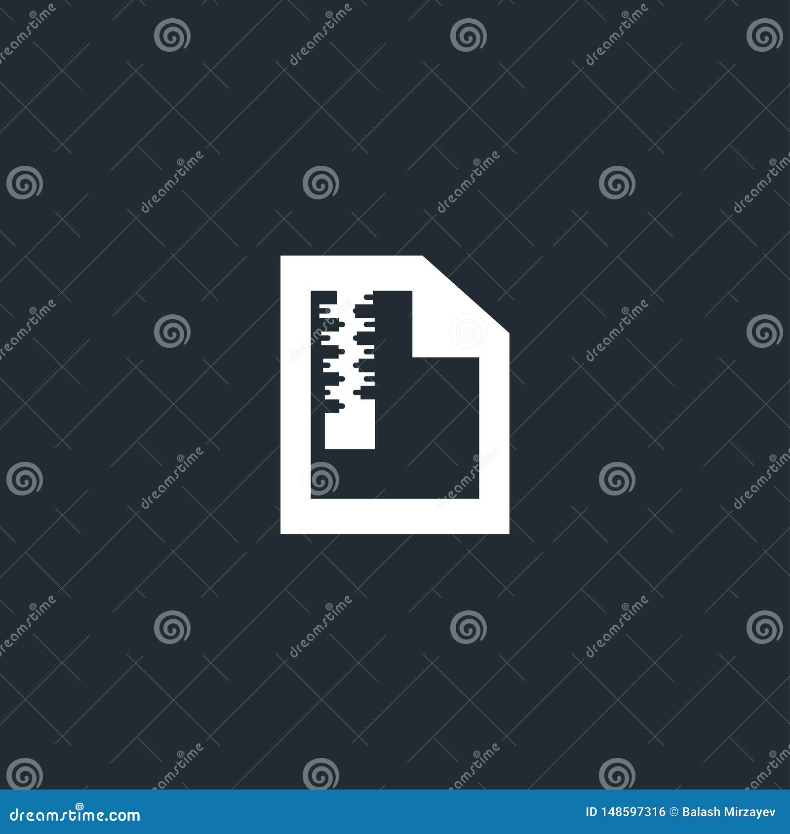 Document Zip File Icon with White Margins. Stock Vector - Illustration ...