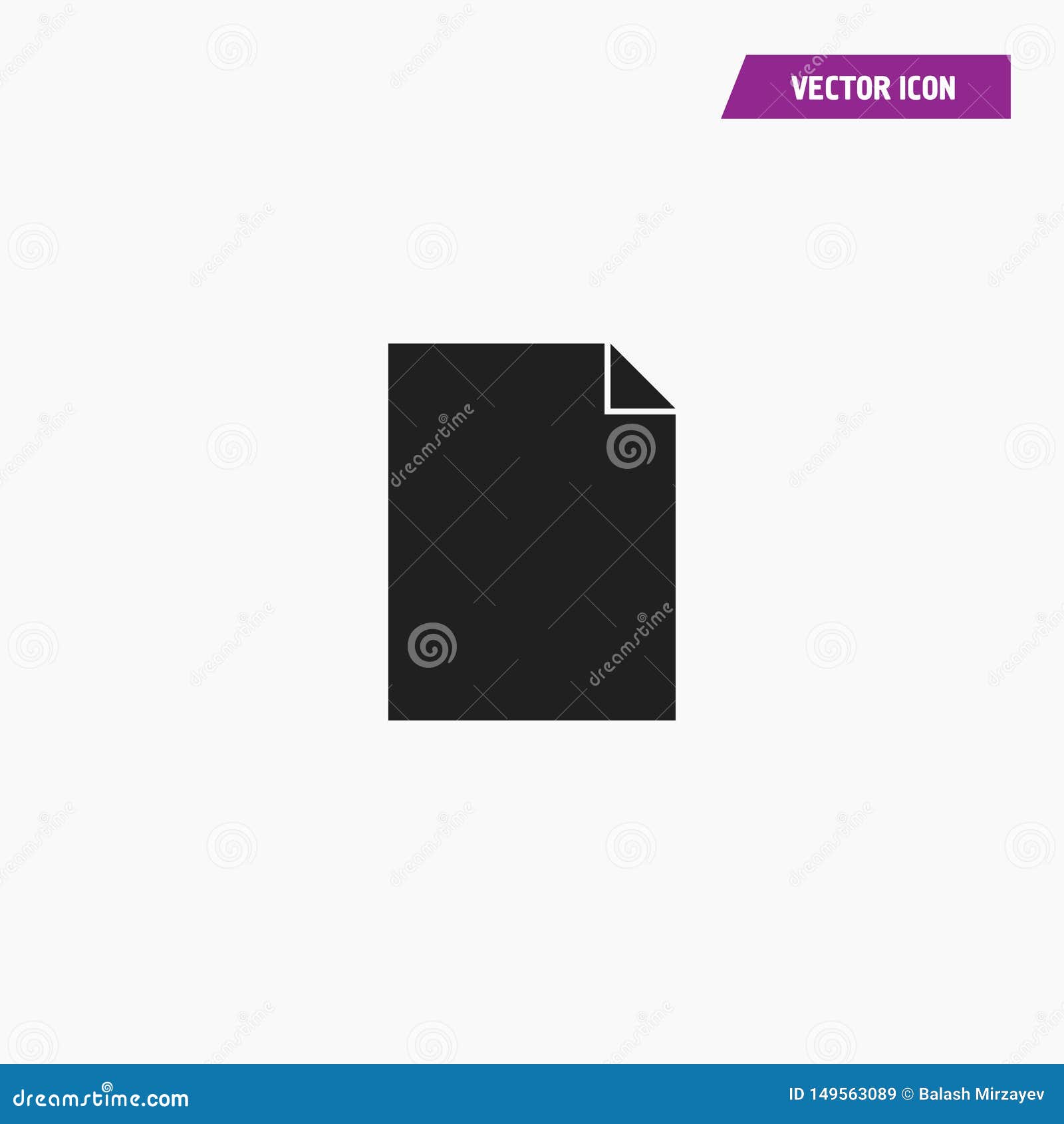 Document Black Blank Page Icon. Stock Vector - Illustration of document ...