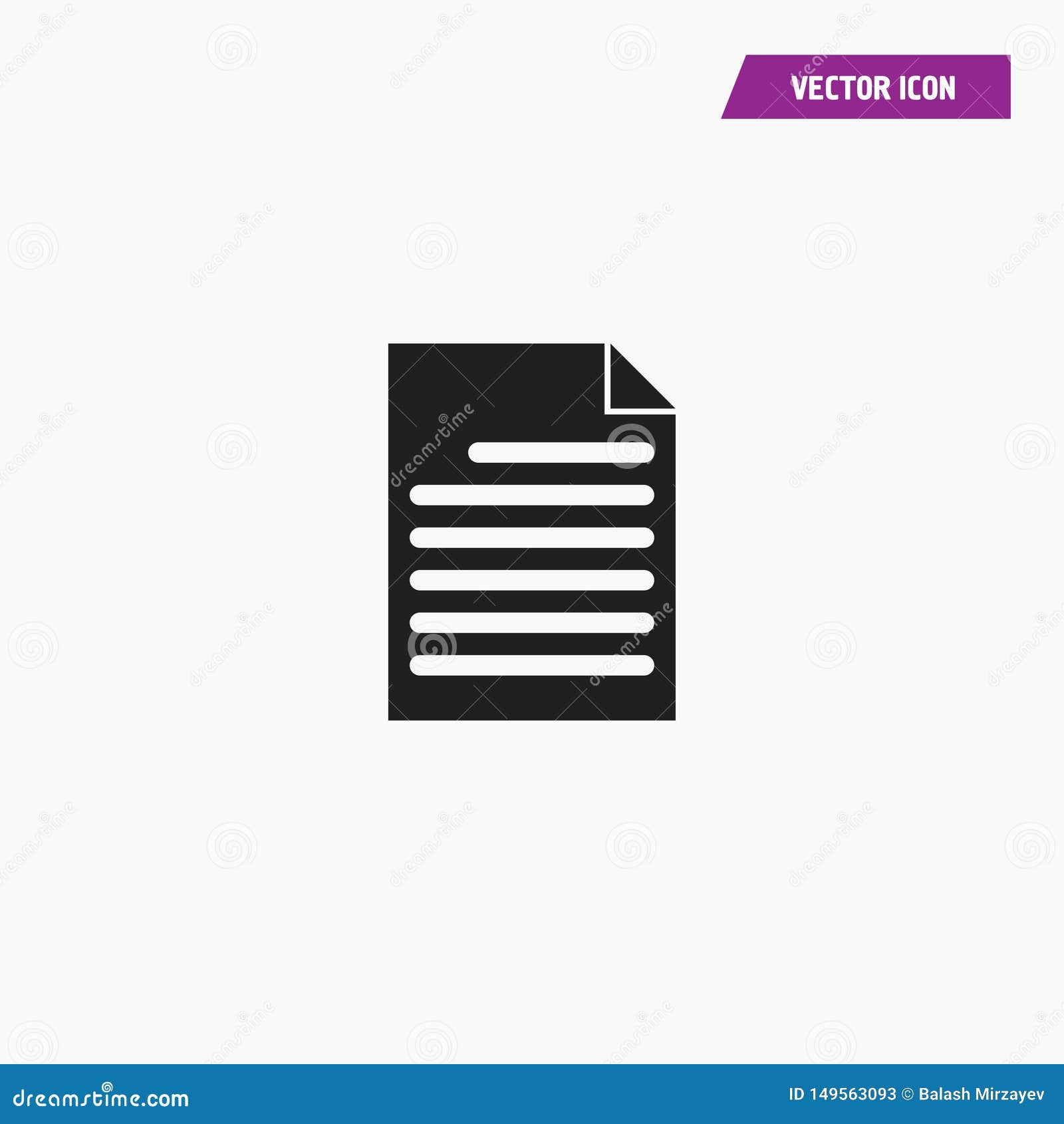 Document Black Blank Page Icon. Stock Vector - Illustration of cool ...