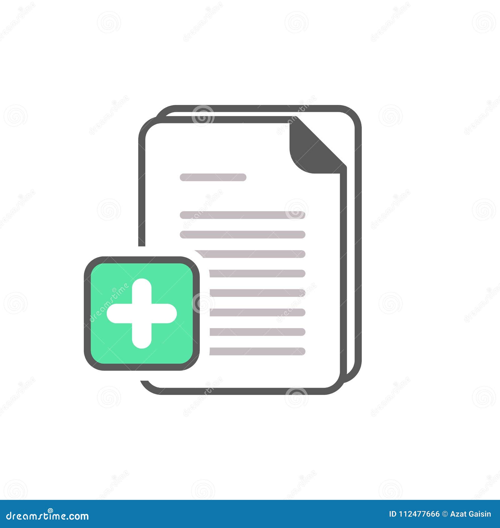 Document Icon with Add Sign. Document Icon and New, Plus, Positive ...