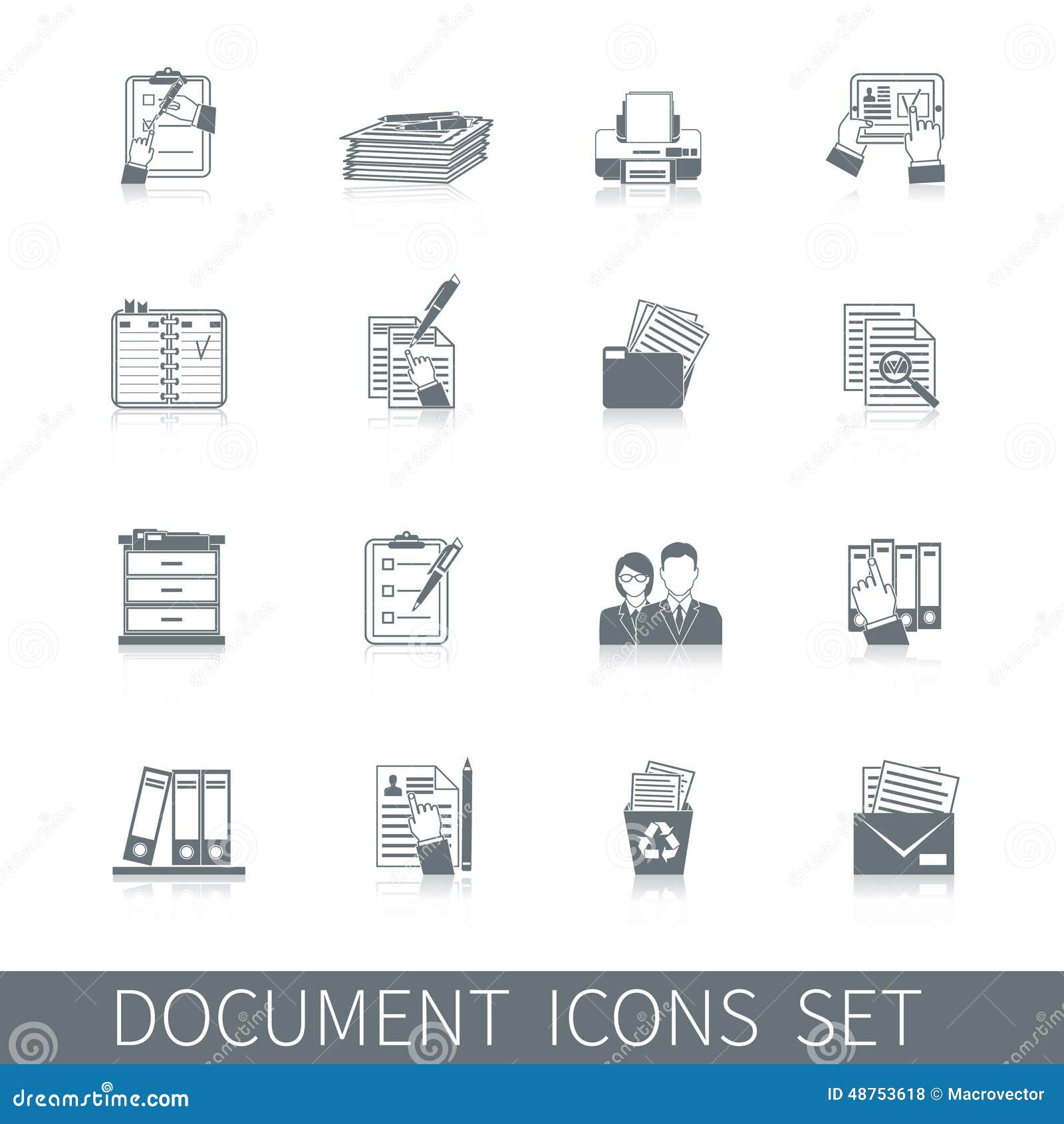 Document Icon Black stock vector. Illustration of network - 48753618