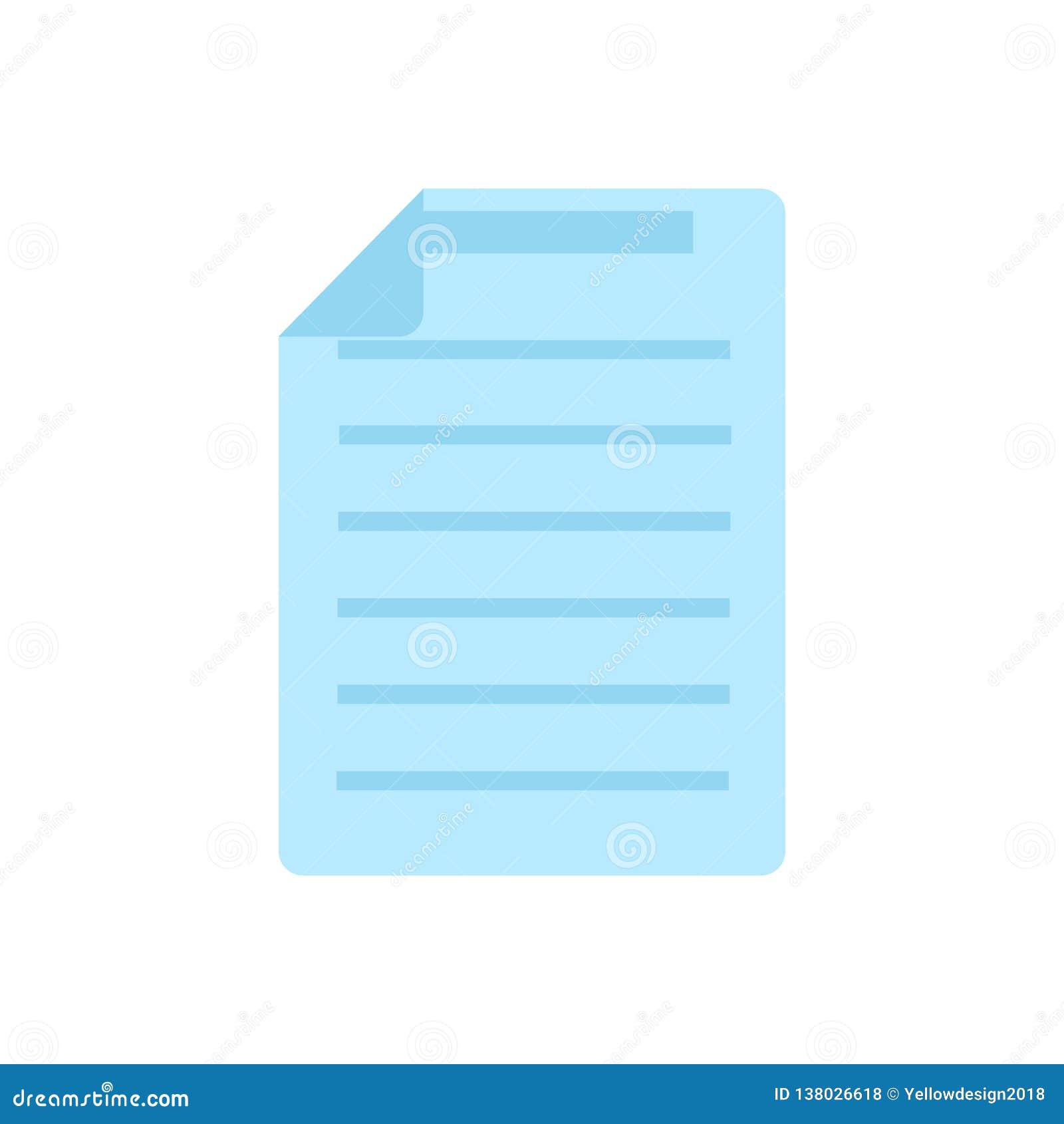 Document Icon. Blue Symbol on a White Background Stock Illustration ...